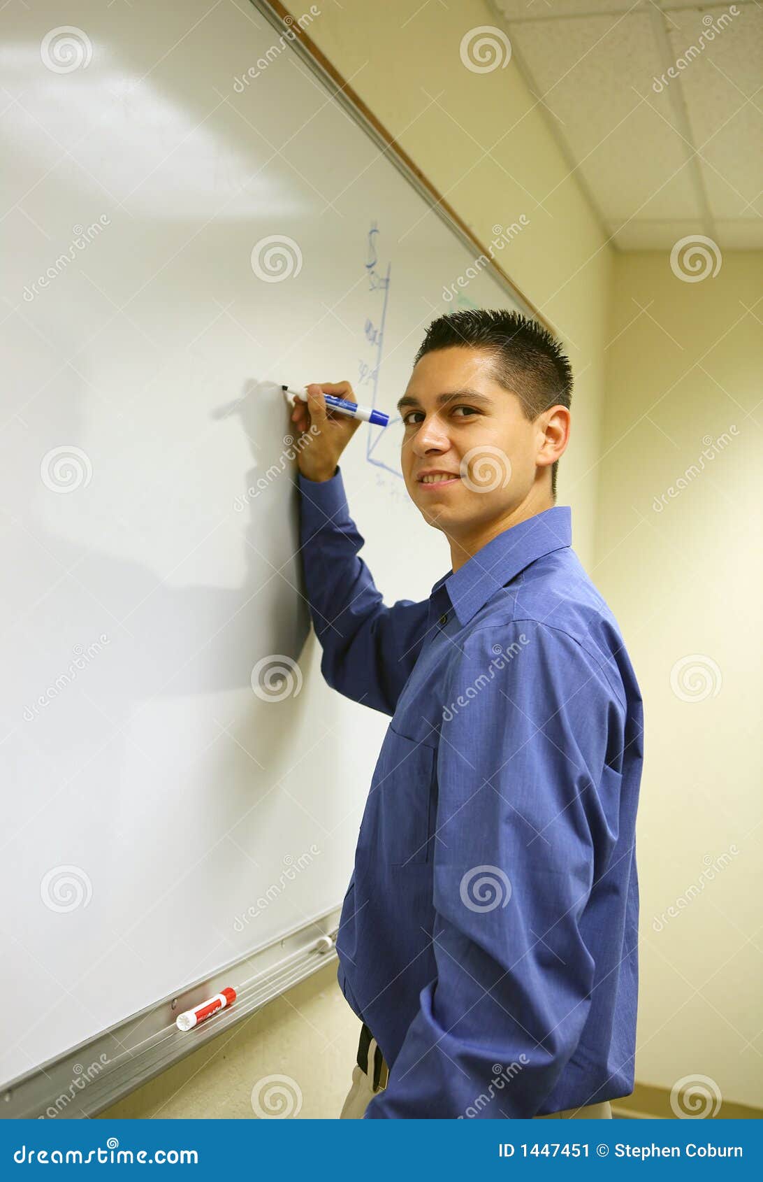 Young Man Giving a Presentation Stock Image - Image of review ...