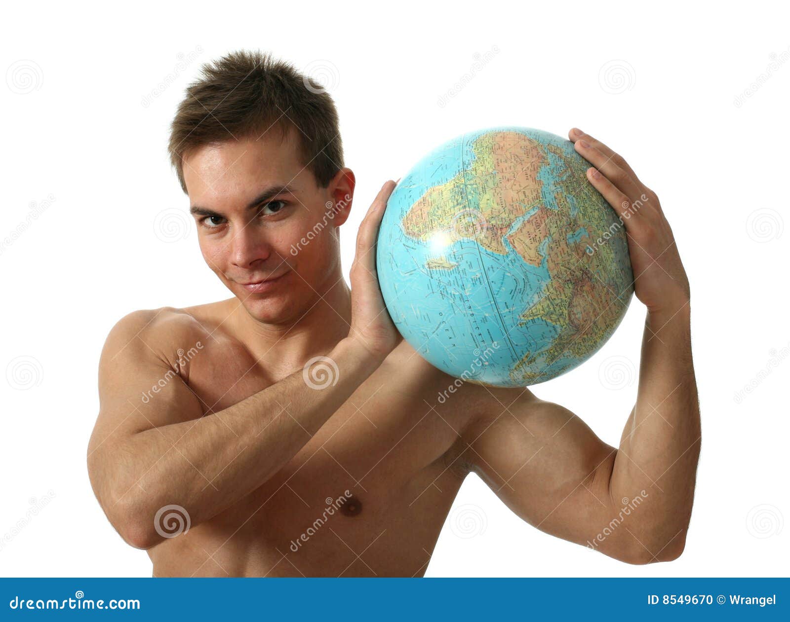 Young Man with a Globe stock photo. Image of body, muscular - 8549670 Young Man with a Globe stock photo. Image of body, muscular - 8549670