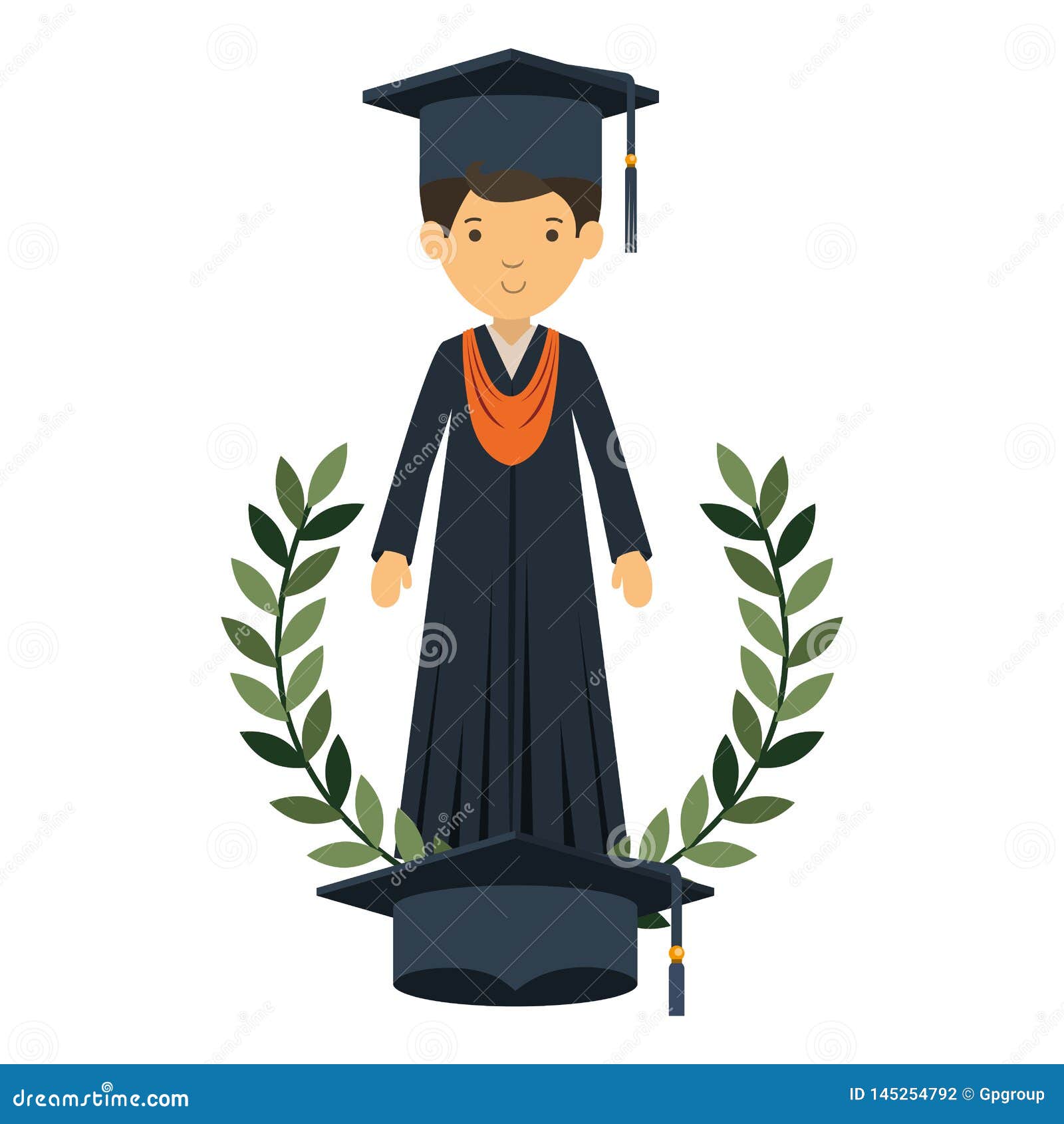 Young Man Graduating Avatar Character Stock Vector - Illustration of ...