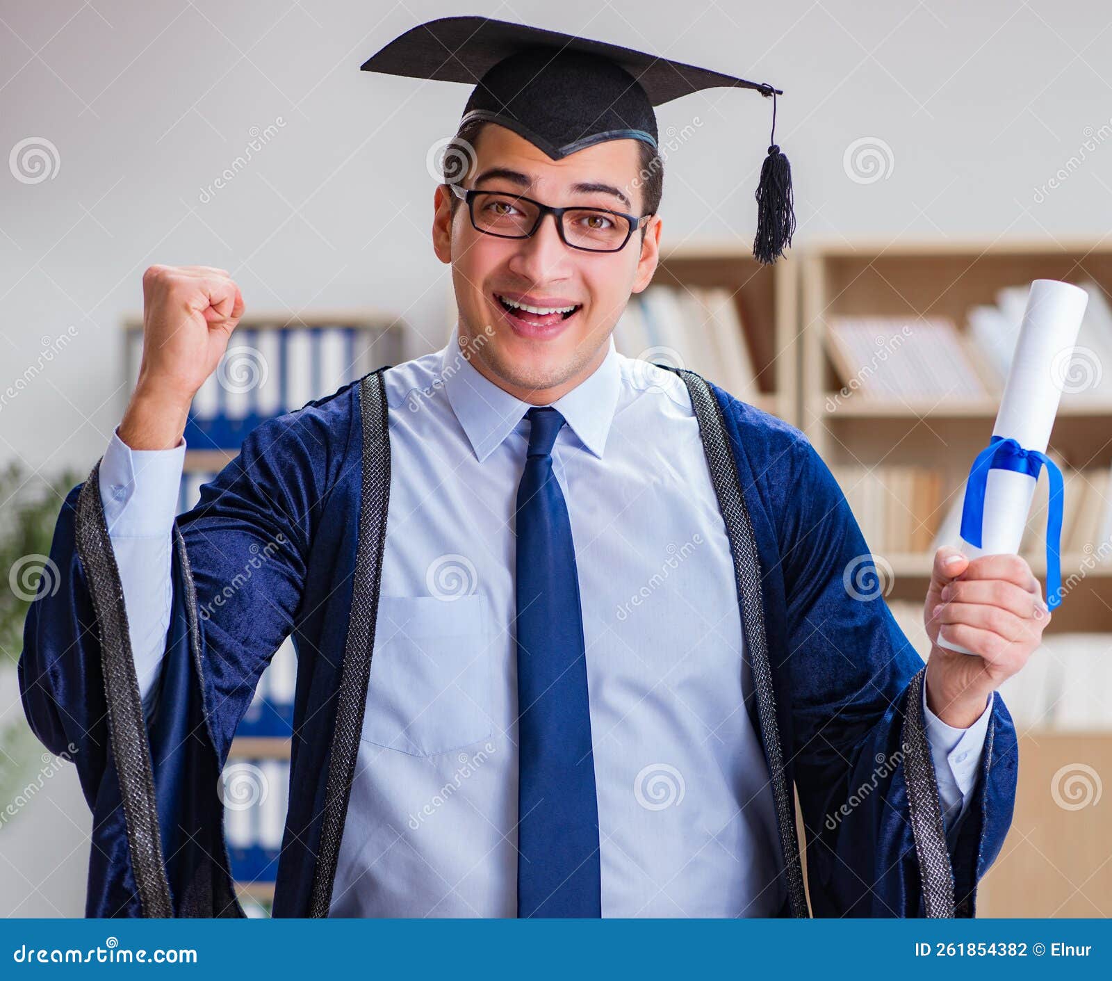 Young Man Graduating from University Stock Photo - Image of cheerful ...
