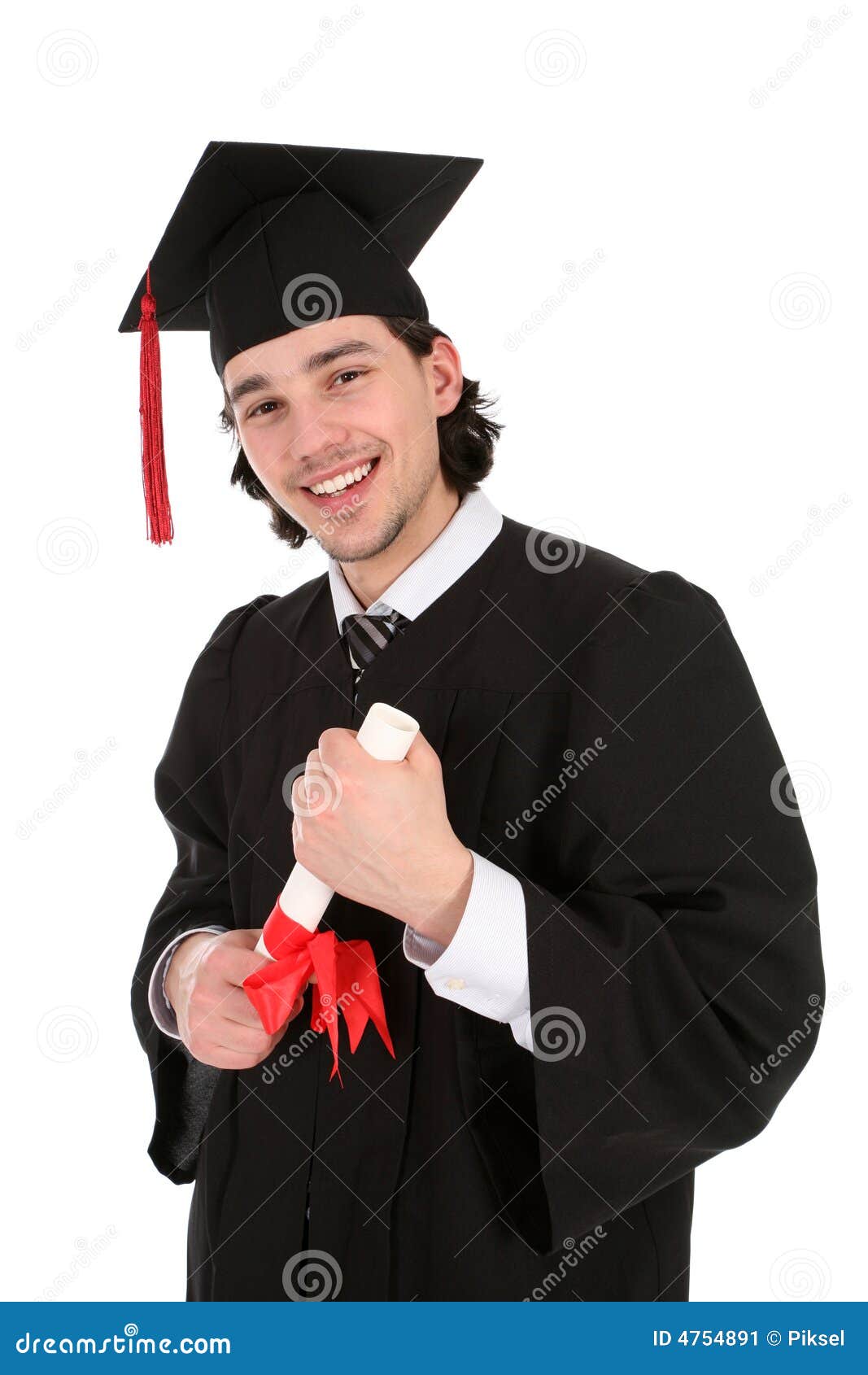Young Man at Graduation stock image. Image of people, satisfied - 4754891