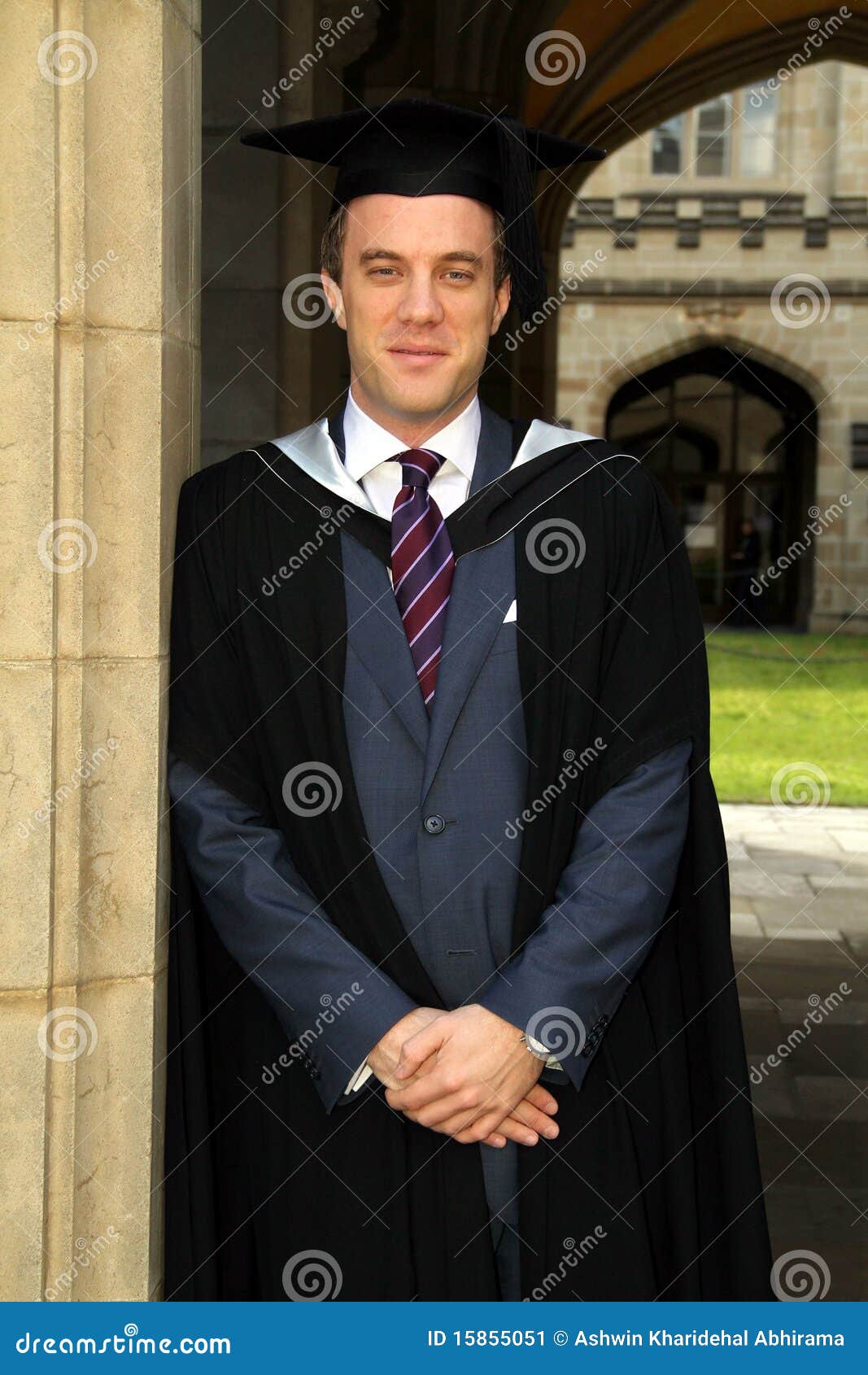 A Young Man in a Graduation Gown. Stock Image - Image of aspirations ...