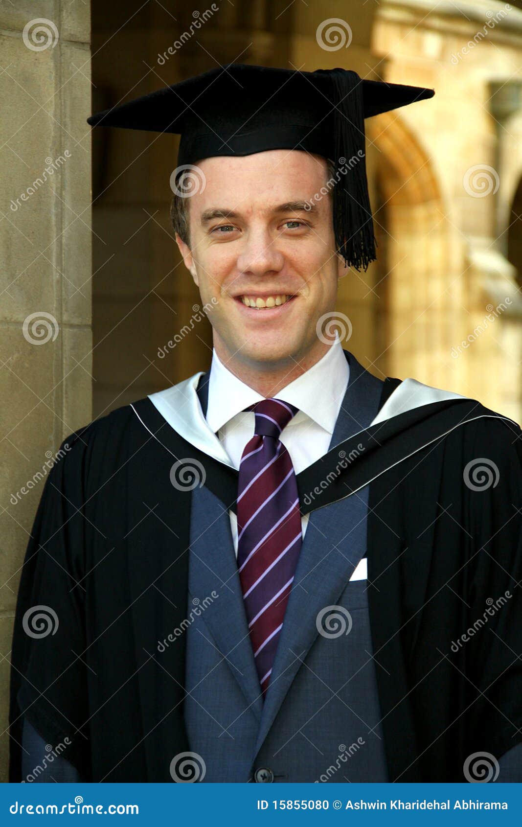 A Young Man in a Graduation Gown. Stock Photo - Image of aspirations ...