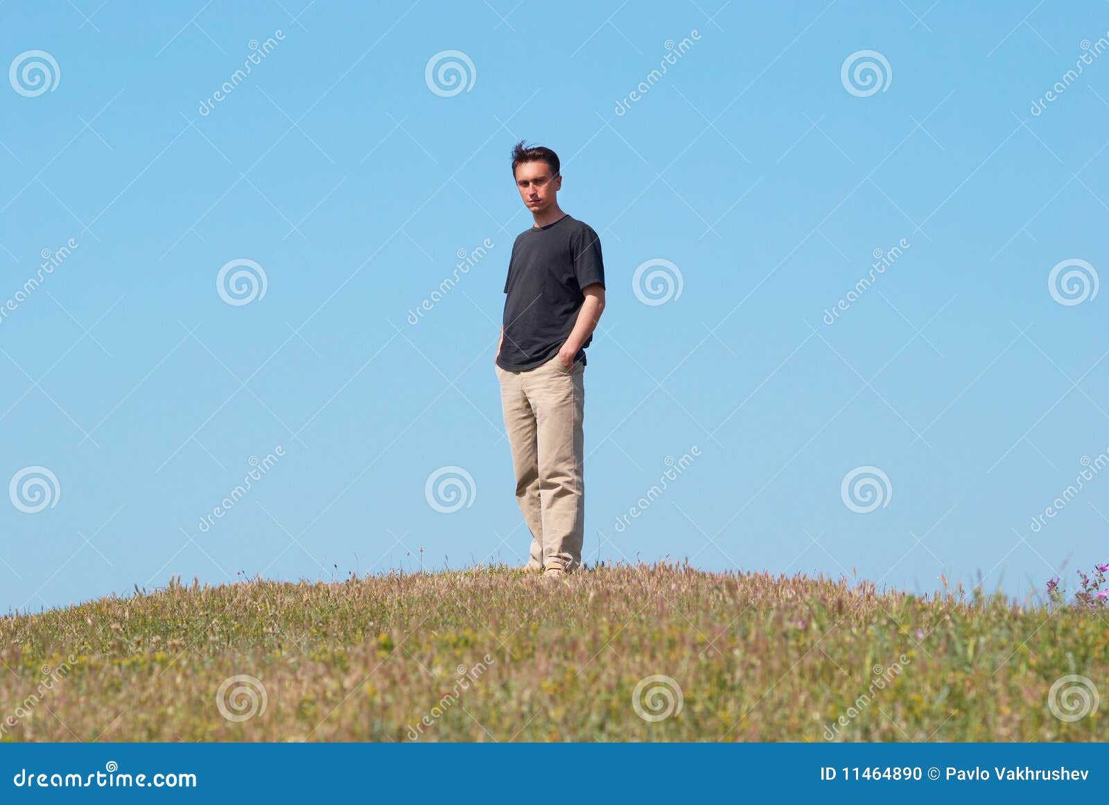Young Man on the Grass Field Stock Photo - Image of happy, life: 11464890