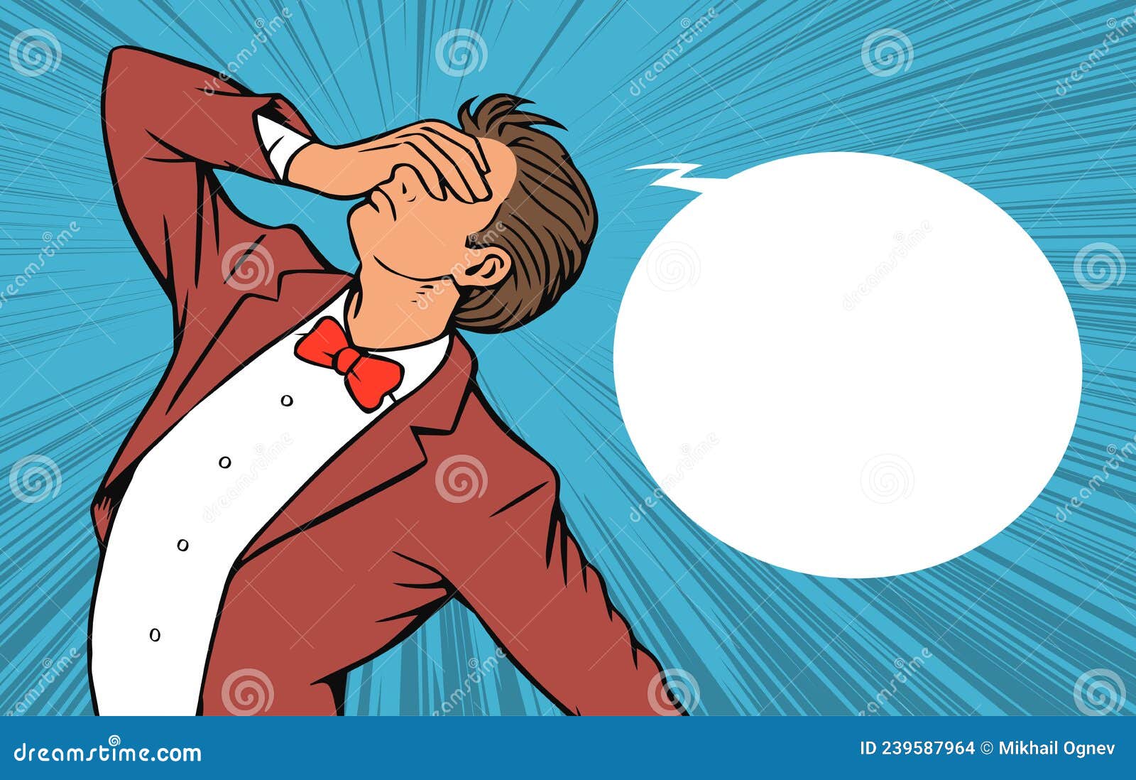 The Young Man is in Great Despair Stock Illustration - Illustration of ...