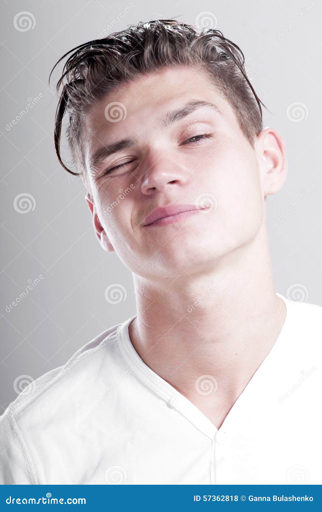 Young man grimacing. stock photo. Image of human, model - 57362818