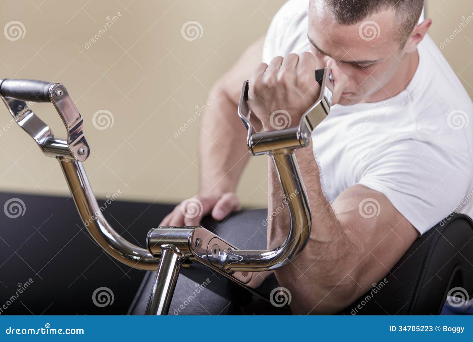 Young man in the gym stock image. Image of muscles, fitness - 34705223