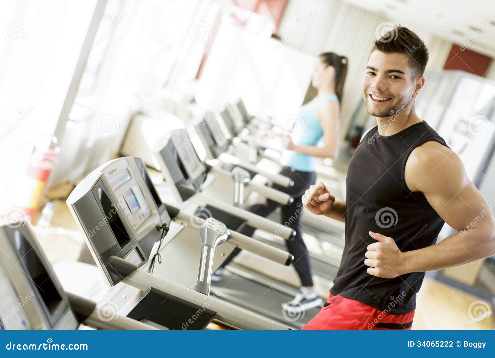 Young man in the gym stock photo. Image of practicing - 34065222
