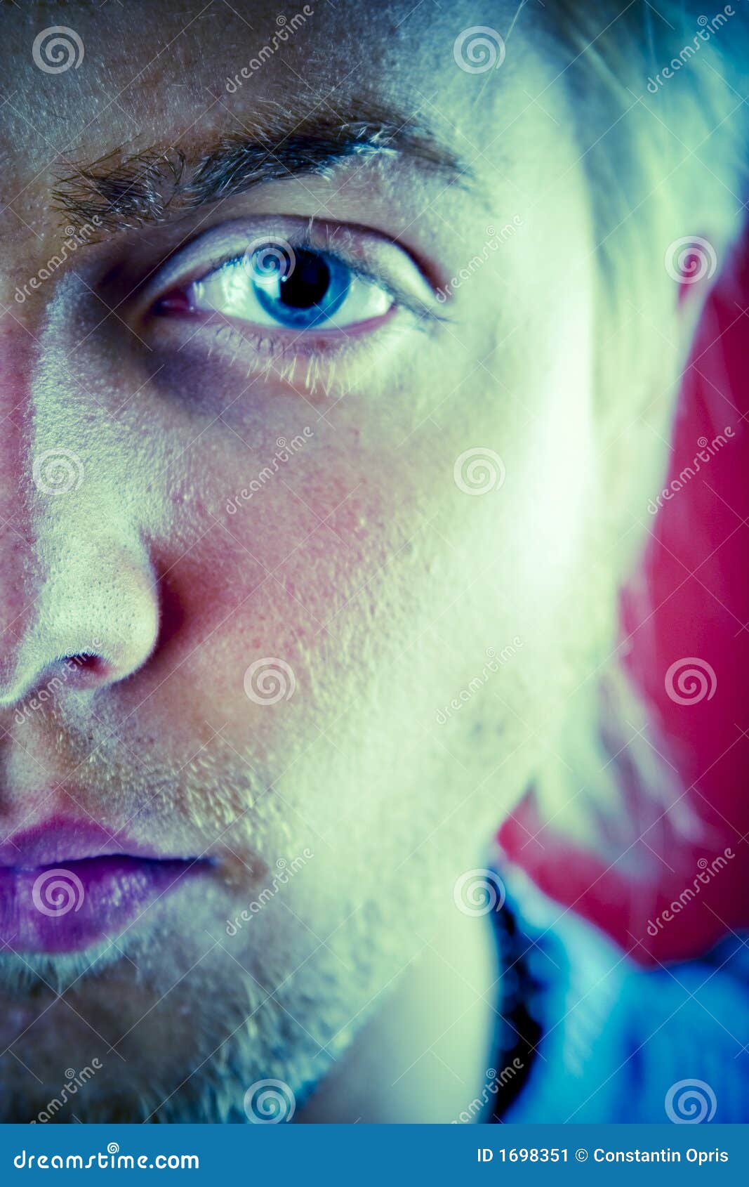 Young Man Half Face stock image. Image of concentrate - 1698351