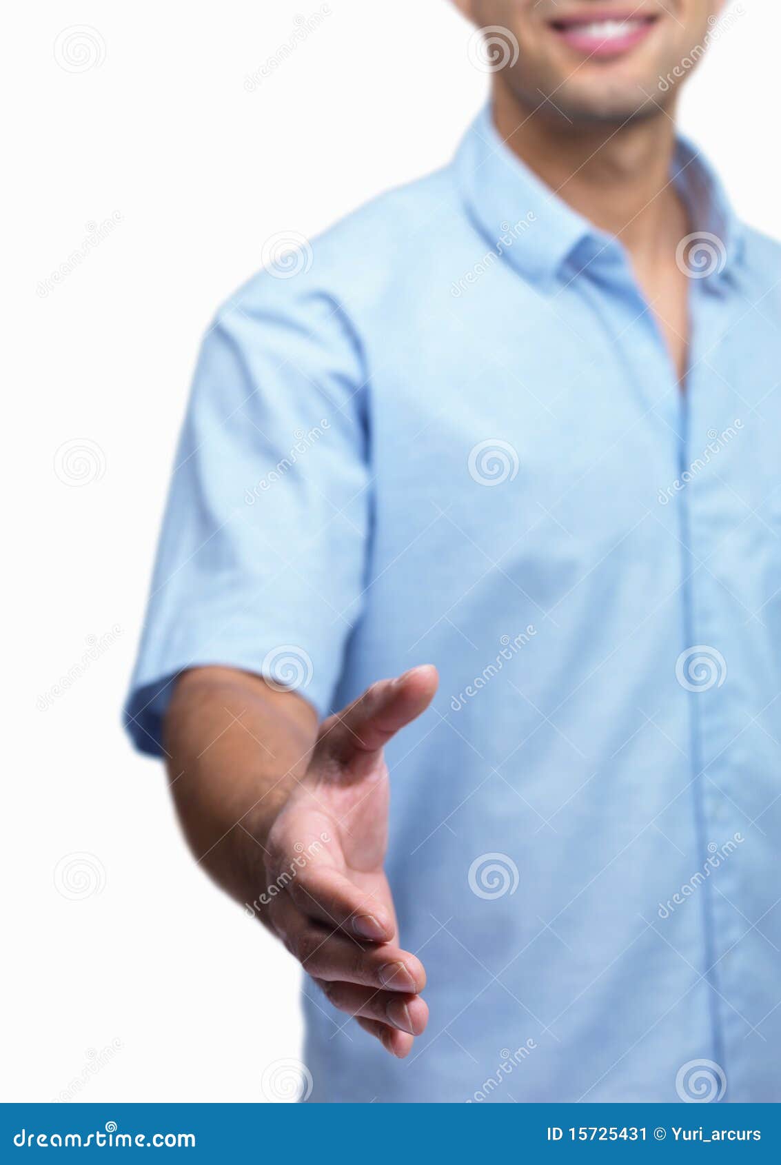 Young Man With Hand Outstretched To Welcome You Stock Image - Image of ...