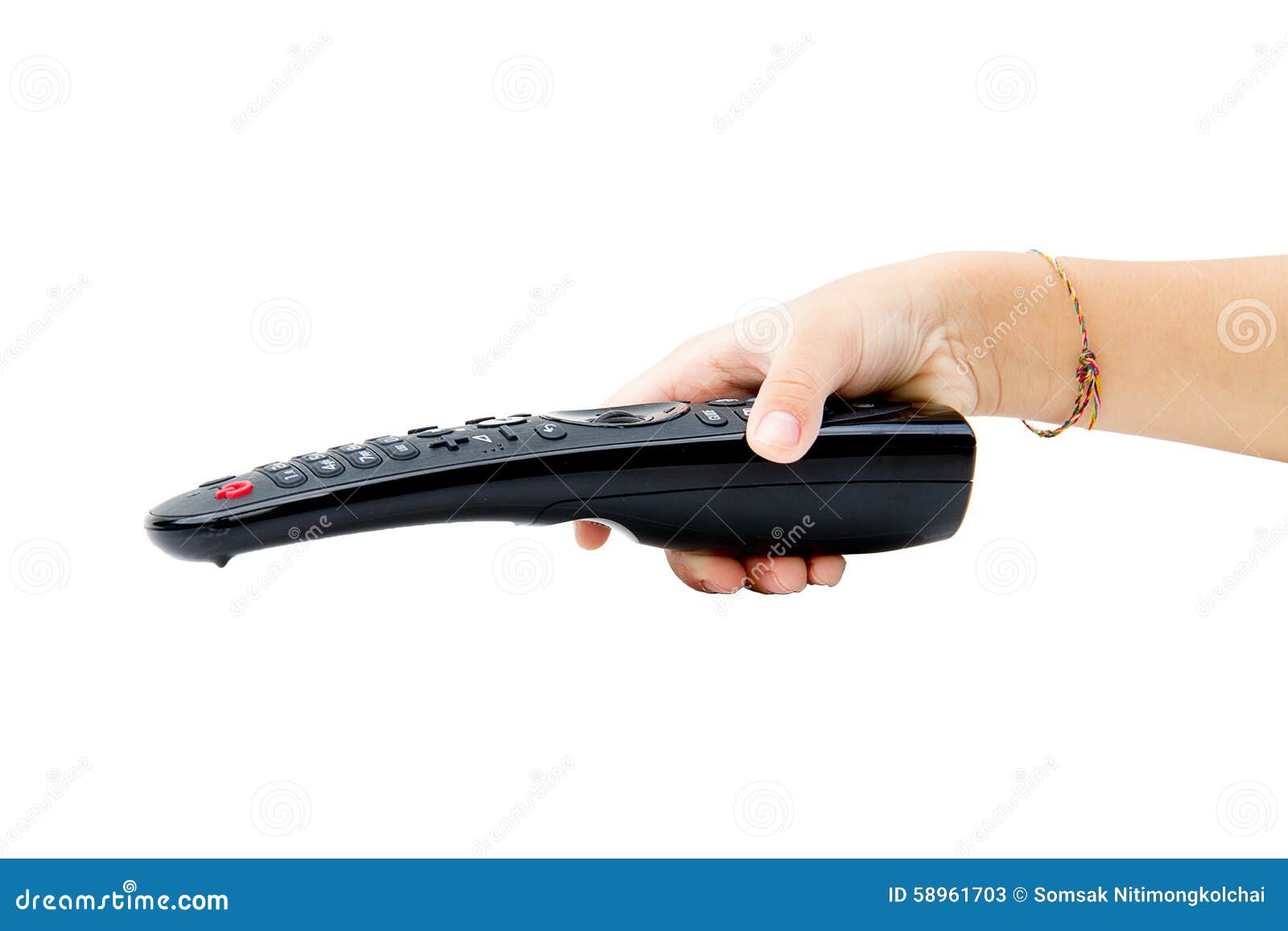 Young Man Hand with Remote Control Isolated on White Background Stock ...