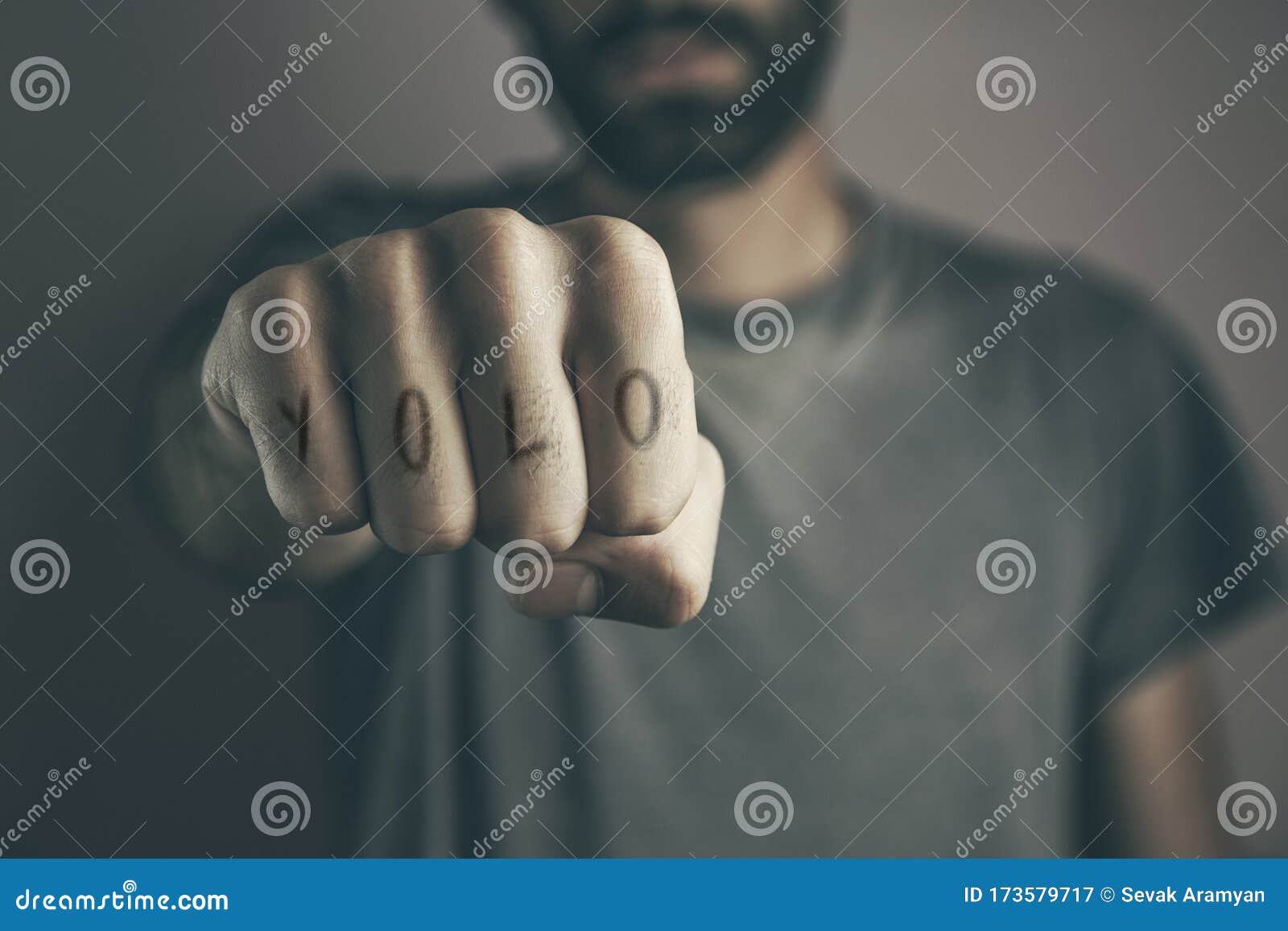 Young Man Hand Written the Word Yolo Stock Image - Image of effect ...