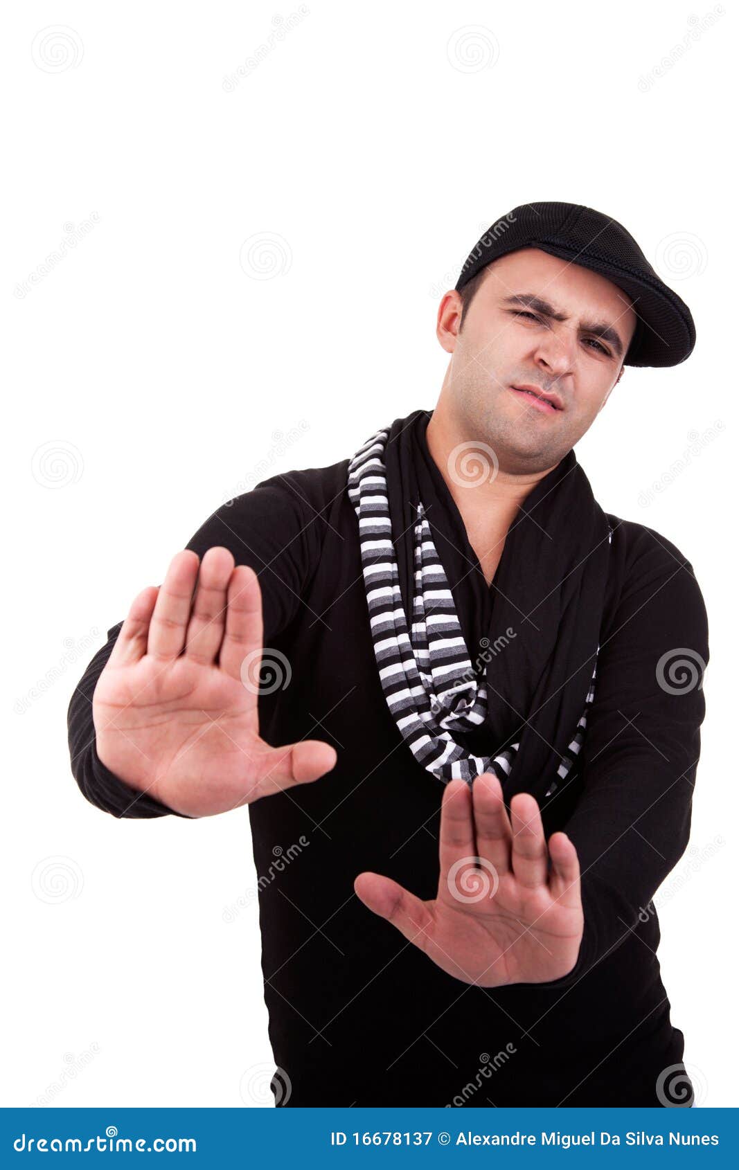Young Man with Hands As a Sign of Removal/negative Stock Image - Image ...