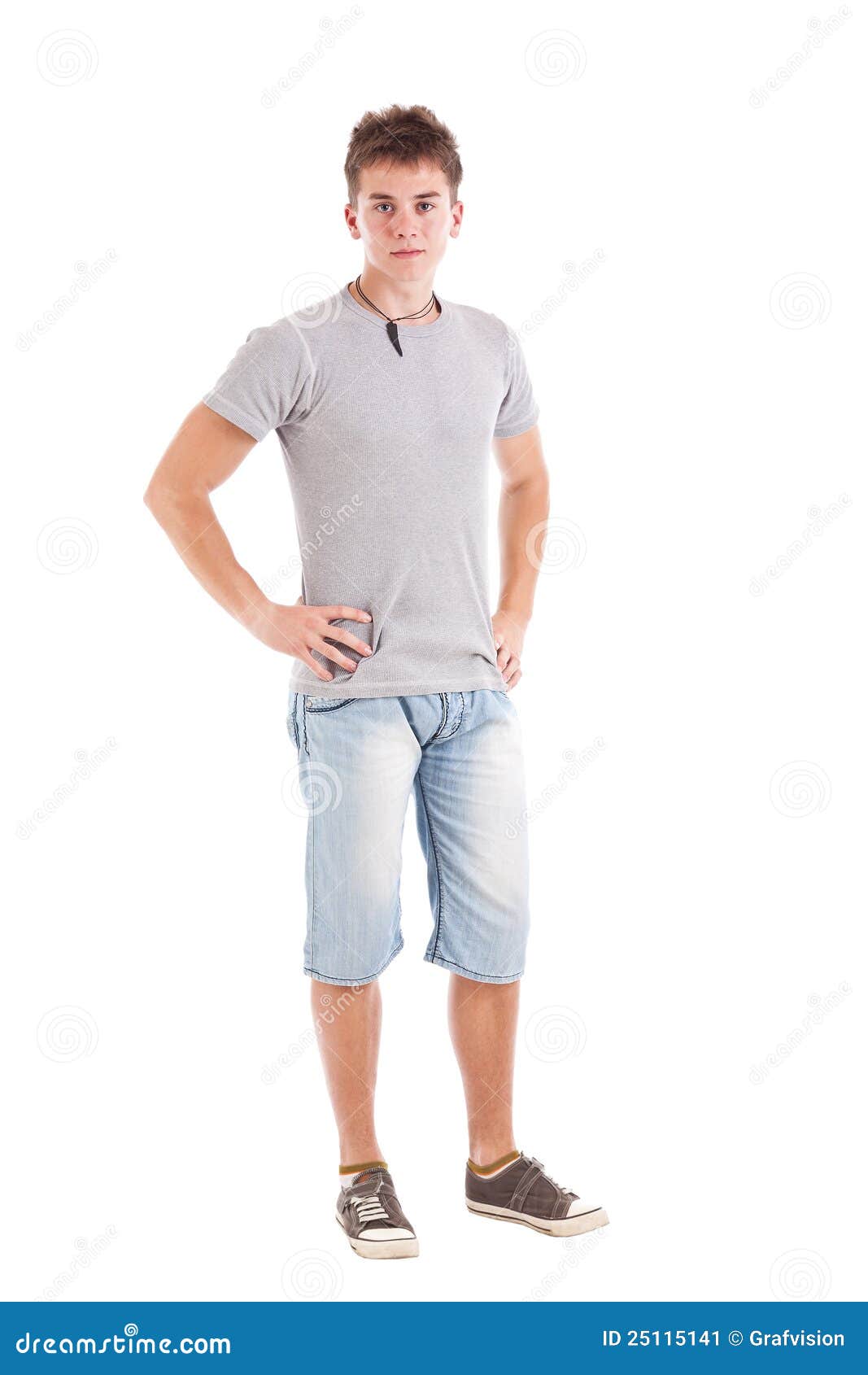 Young Man With Hands On Hips Stock Image - Image: 25115141