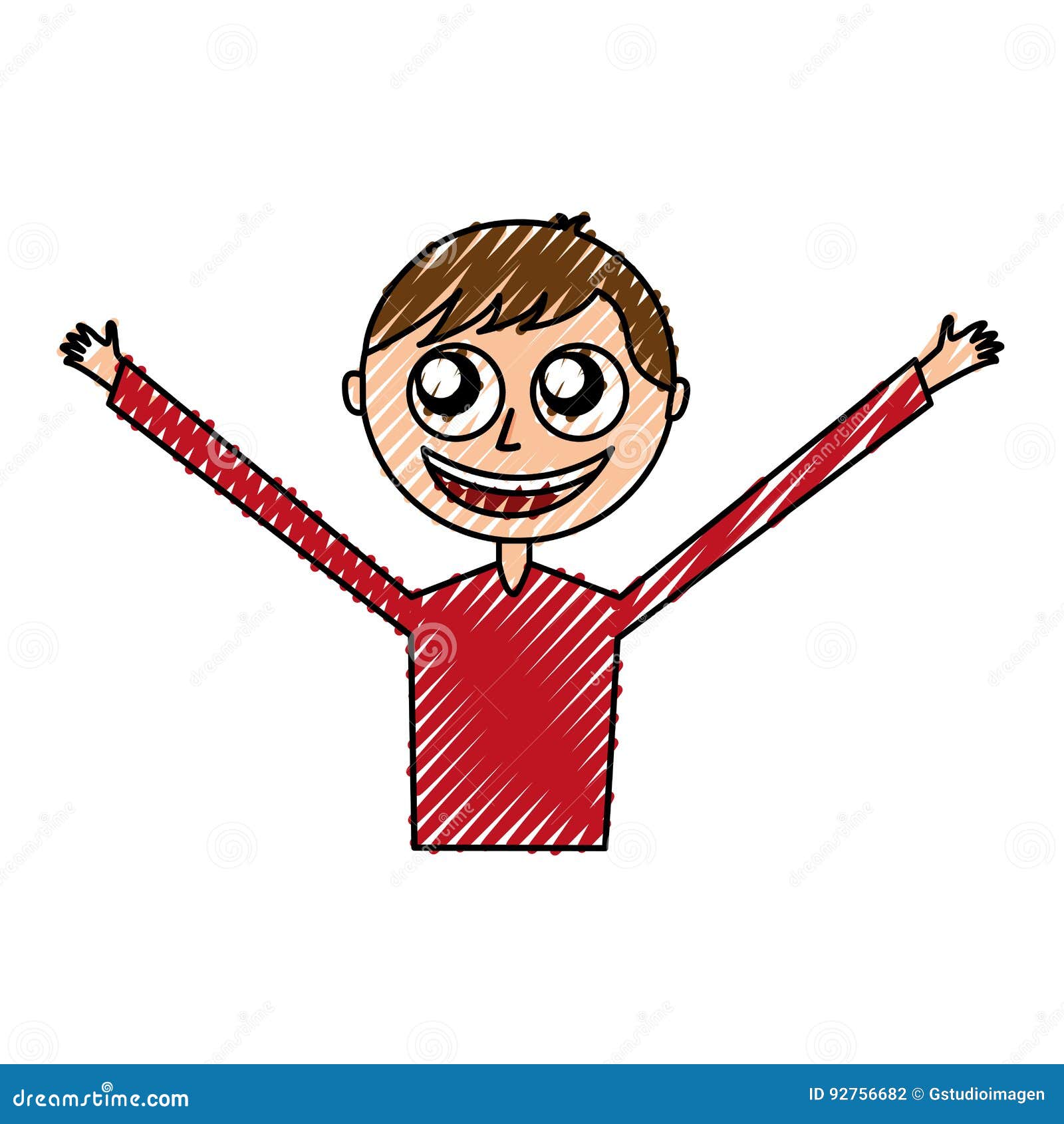 Young Man with Hands Up Avatar Character Stock Vector - Illustration of ...