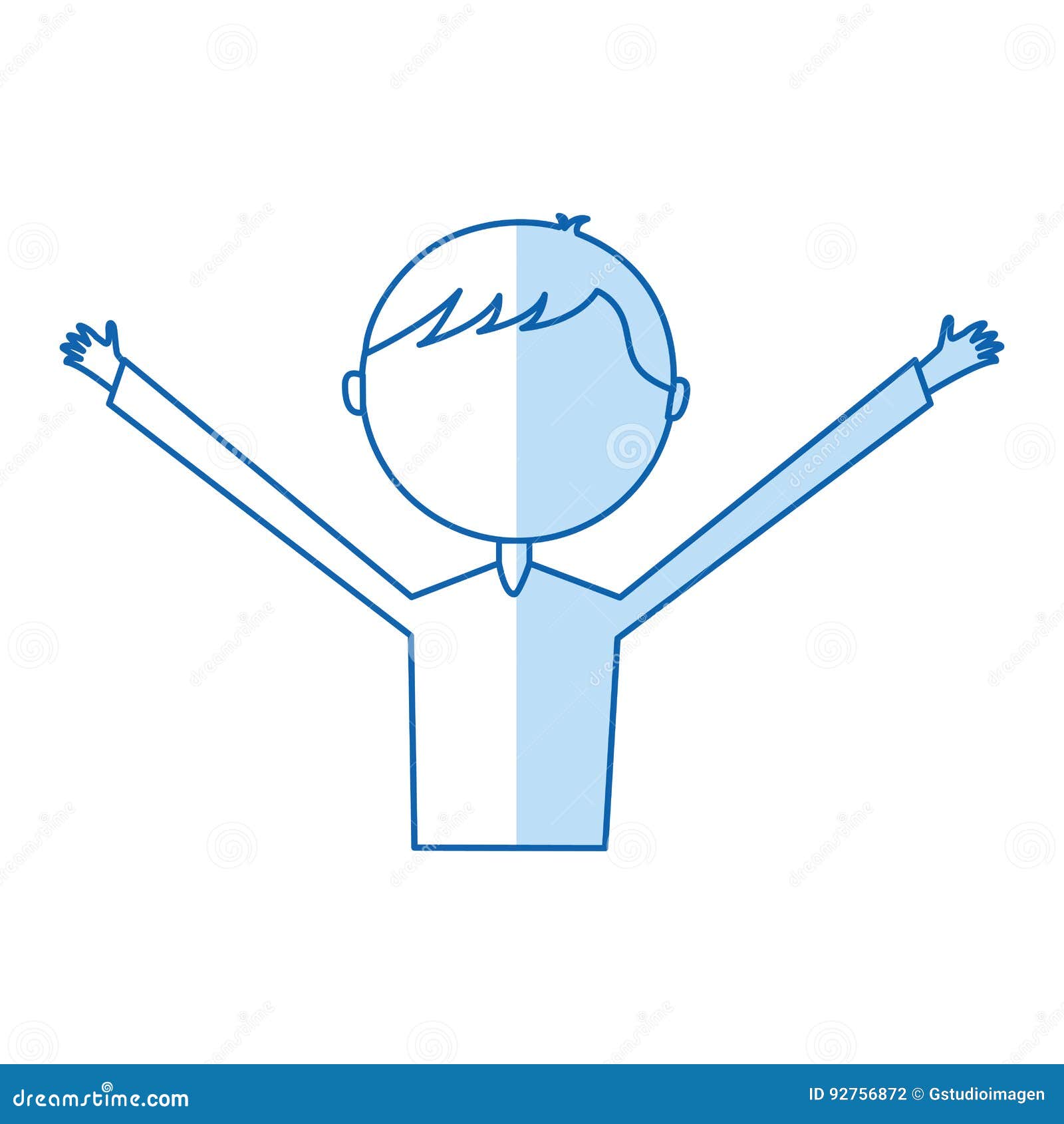 Young Man with Hands Up Avatar Character Stock Vector - Illustration of ...