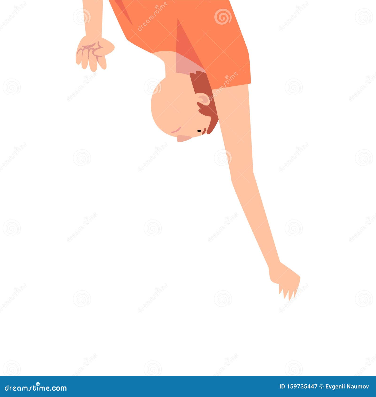Young Man Hanging Upside Down and Gesturing Vector Illustration Stock ...