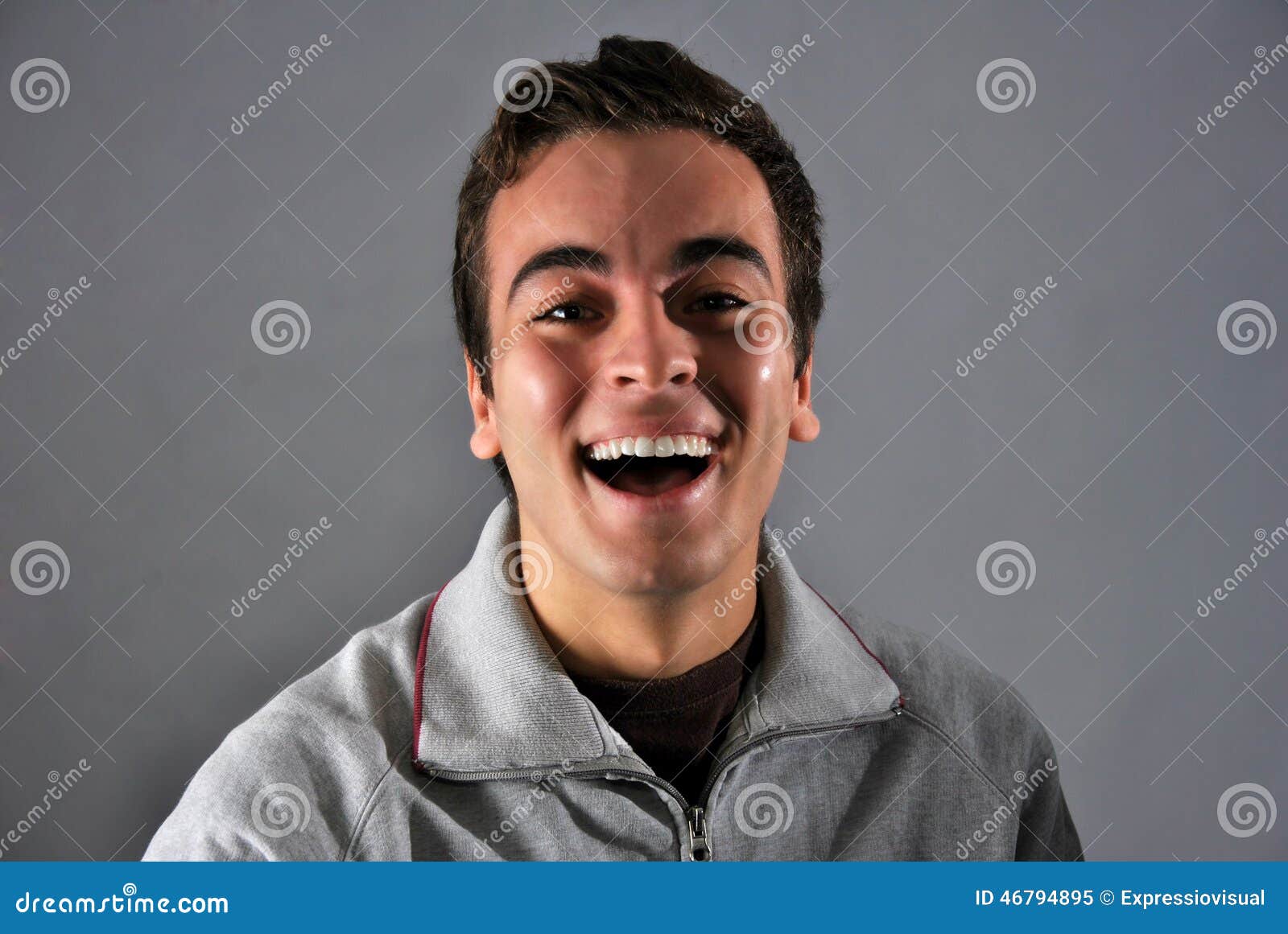 Young Man with Happy Expression Stock Image - Image of face ...