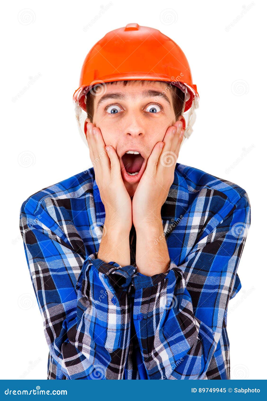 Young Man in Hard Hat stock image. Image of face, handyman - 89749945