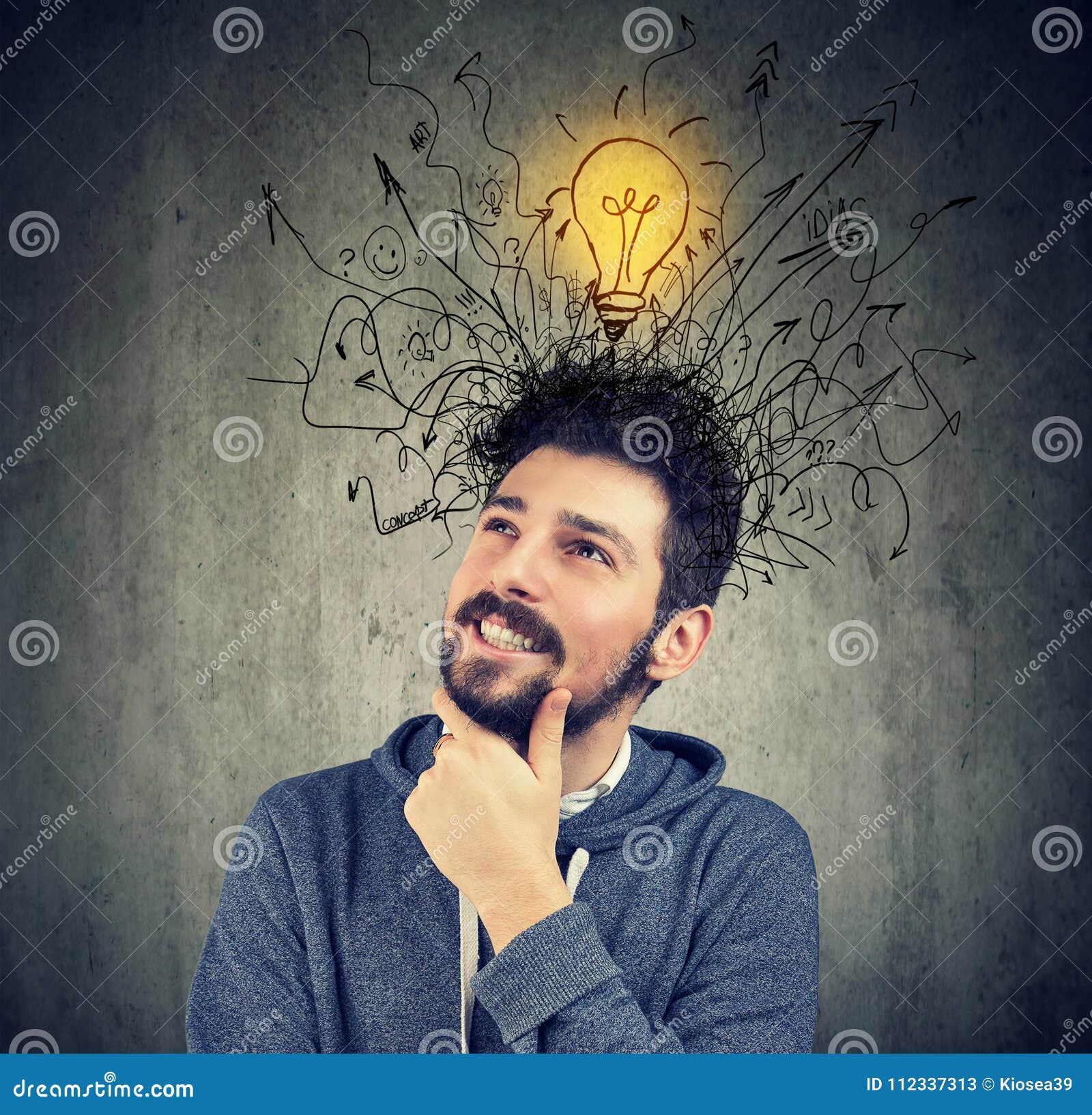 Young Man Has a Bright Idea Stock Image - Image of plan, creative ...