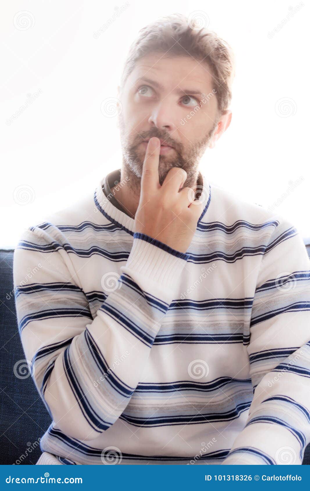 Young man has a doubt stock photo. Image of doubt, young - 101318326