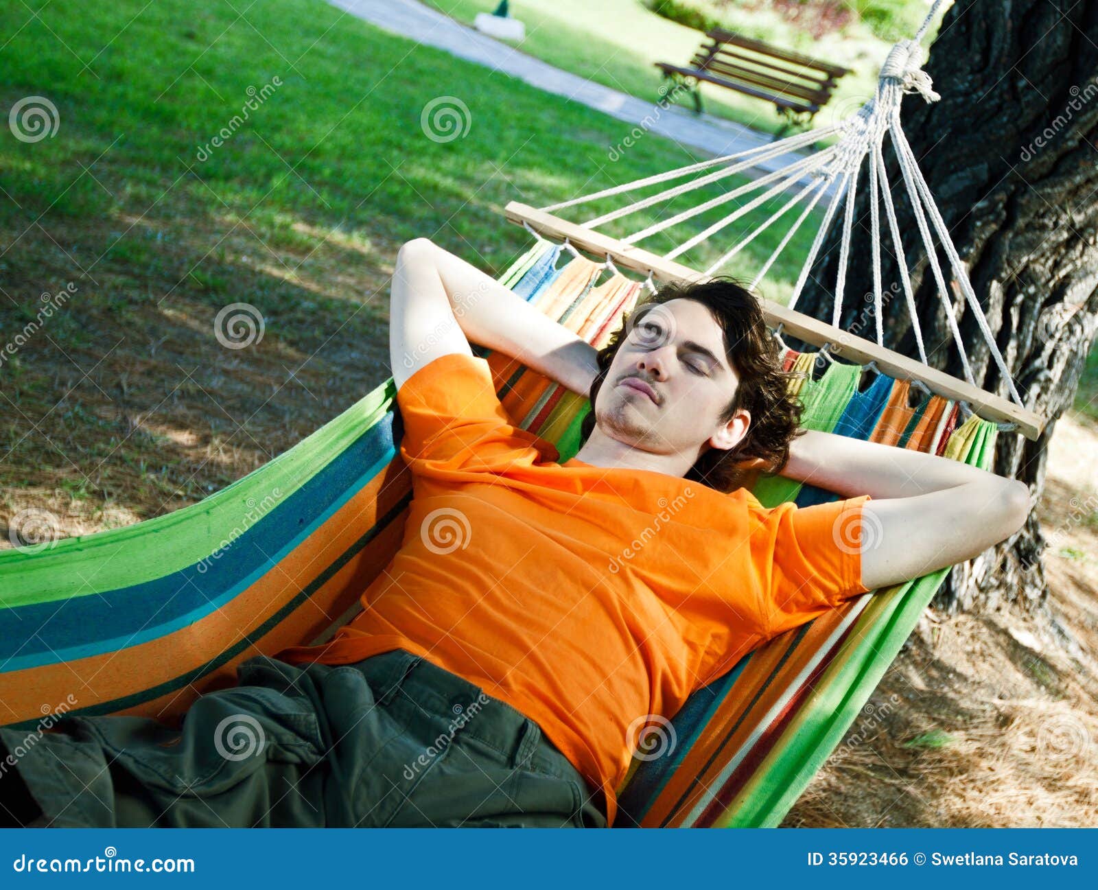 The Young Man Has a Rest in a Hammock Stock Photo - Image of hammock ...