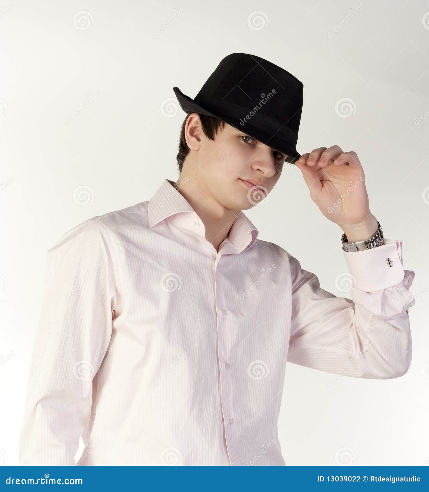 Young man with hat stock photo. Image of hair, face, male - 13039022