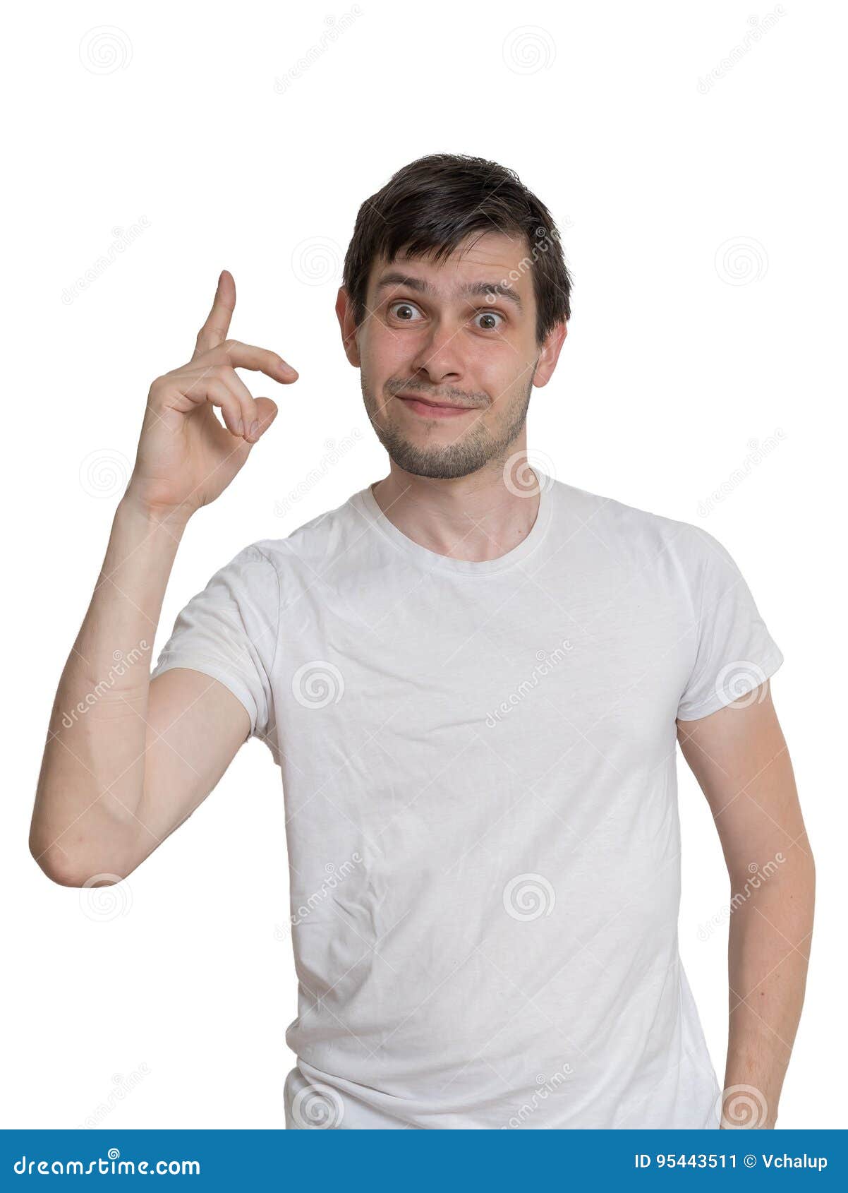 Young Man Have an Idea. Isolated on White Background Stock Image ...