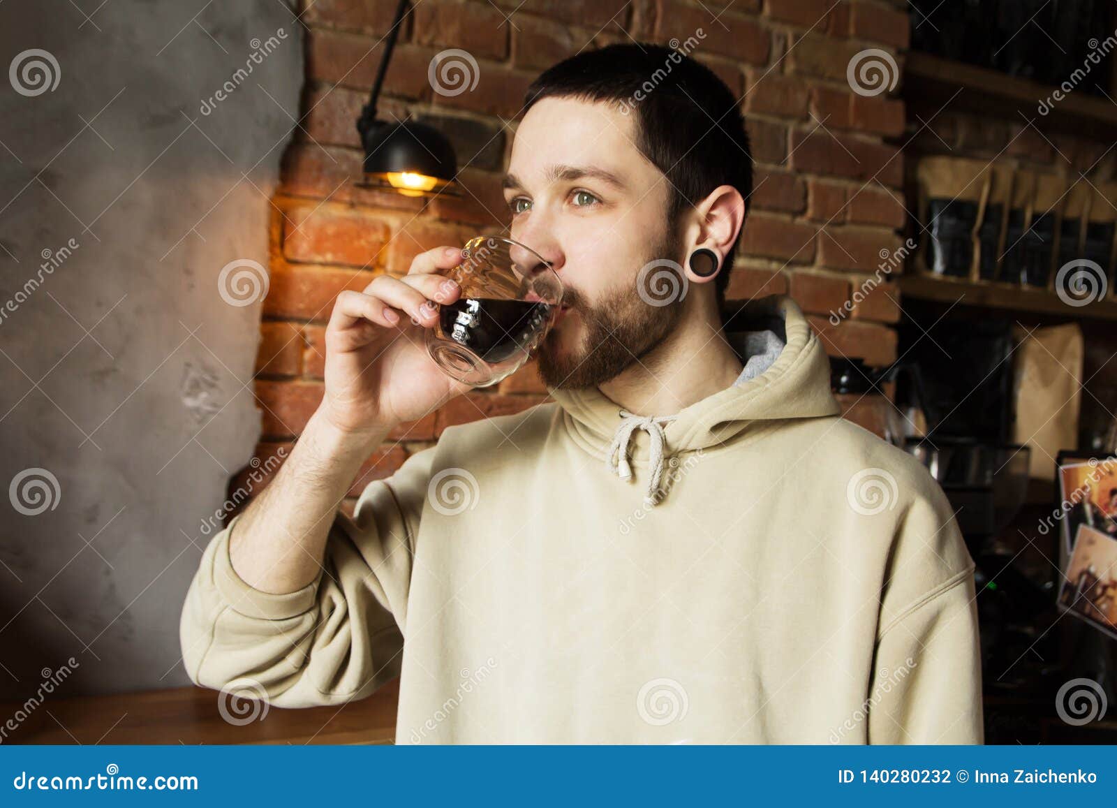 Young Man Having Break with Cup of Coffee Stock Photo - Image of model ...