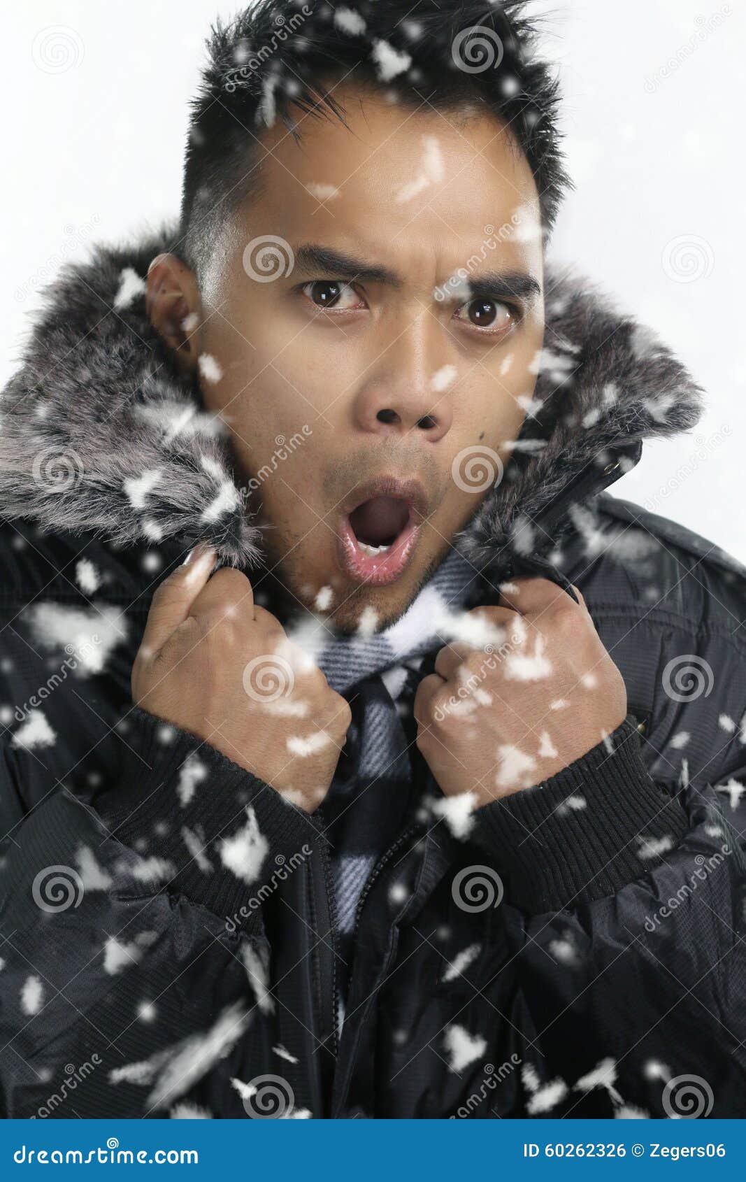 Young man having cold stock photo. Image of snow, person - 60262326