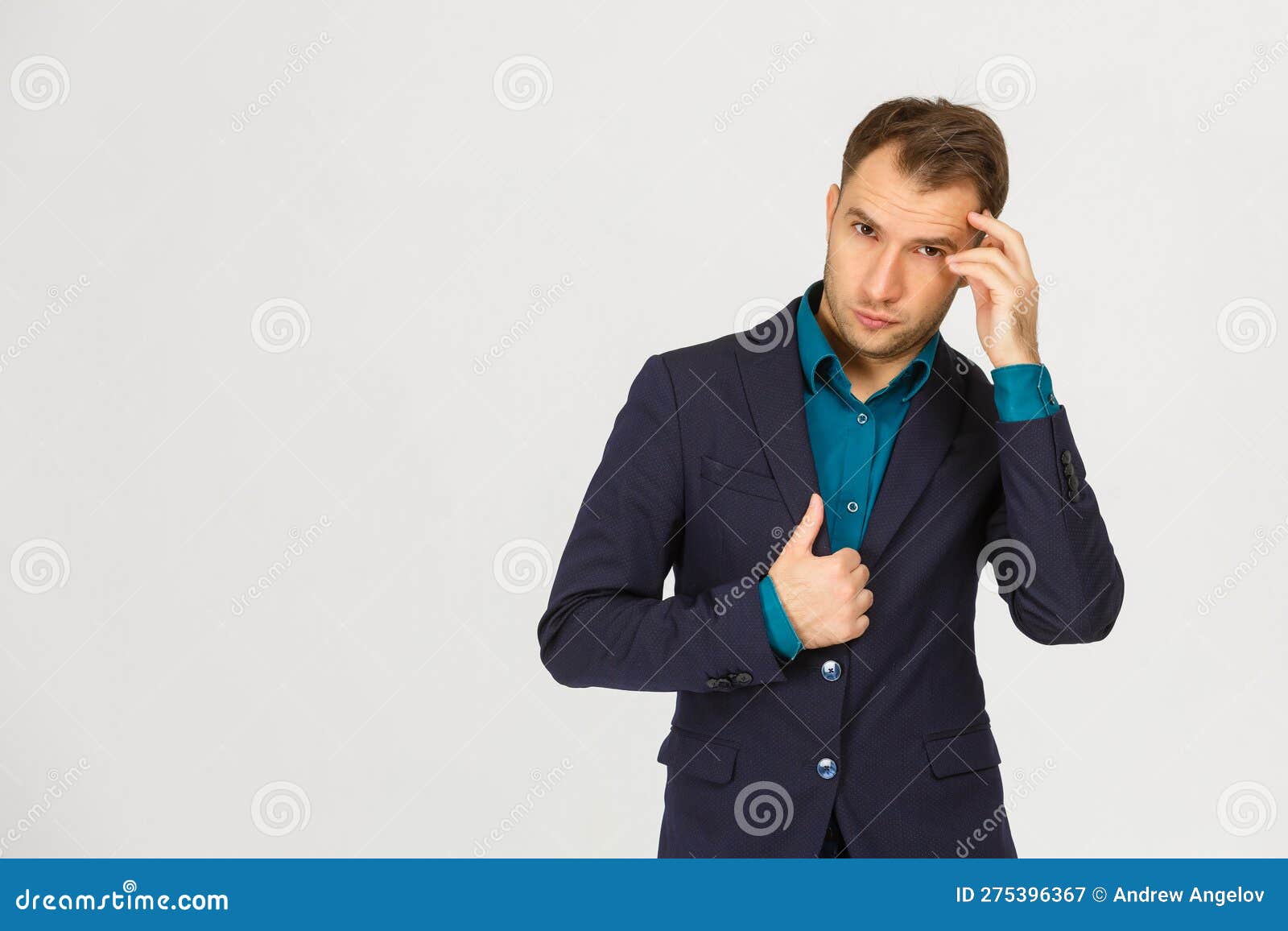 Young Man Having Doubts and with Confuse Face Expression while ...