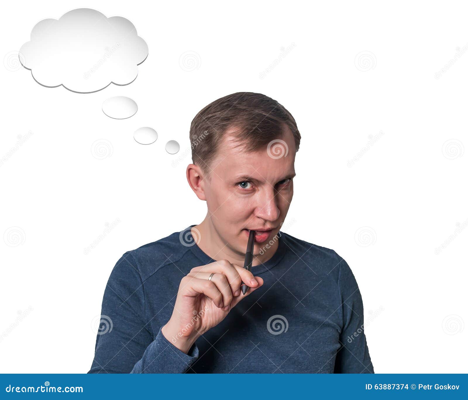 Young Man Having a Good Idea Stock Photo - Image of business ...