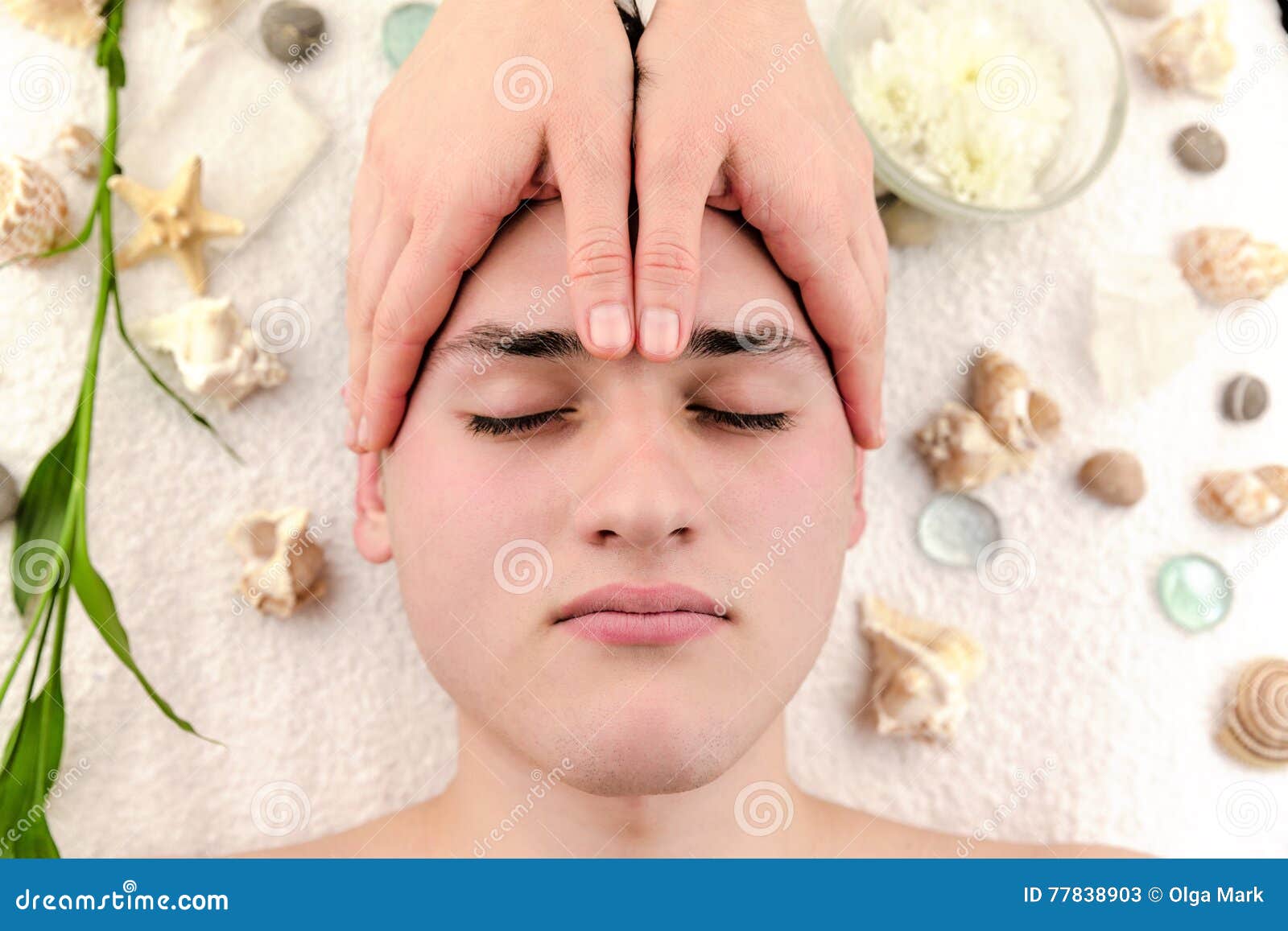 Young Man Having Head Massage in the Spa Salon Stock Image - Image of ...