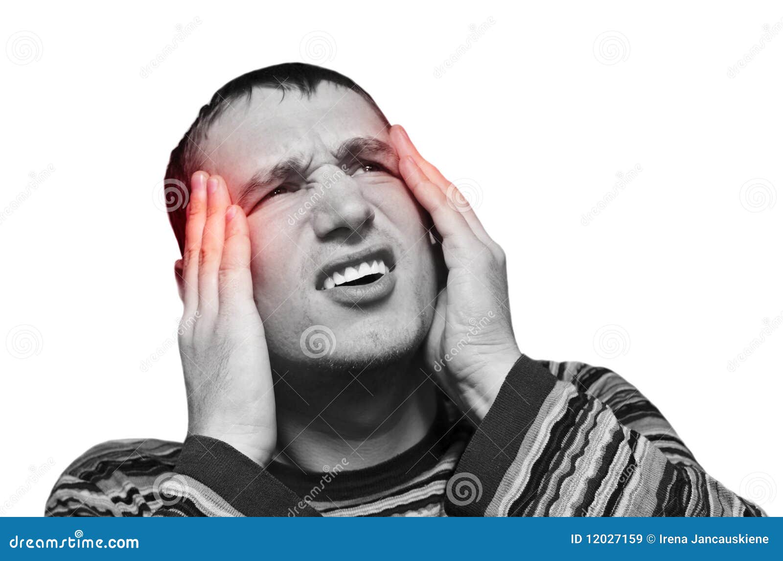 Young man having headache stock image. Image of failure - 12027159