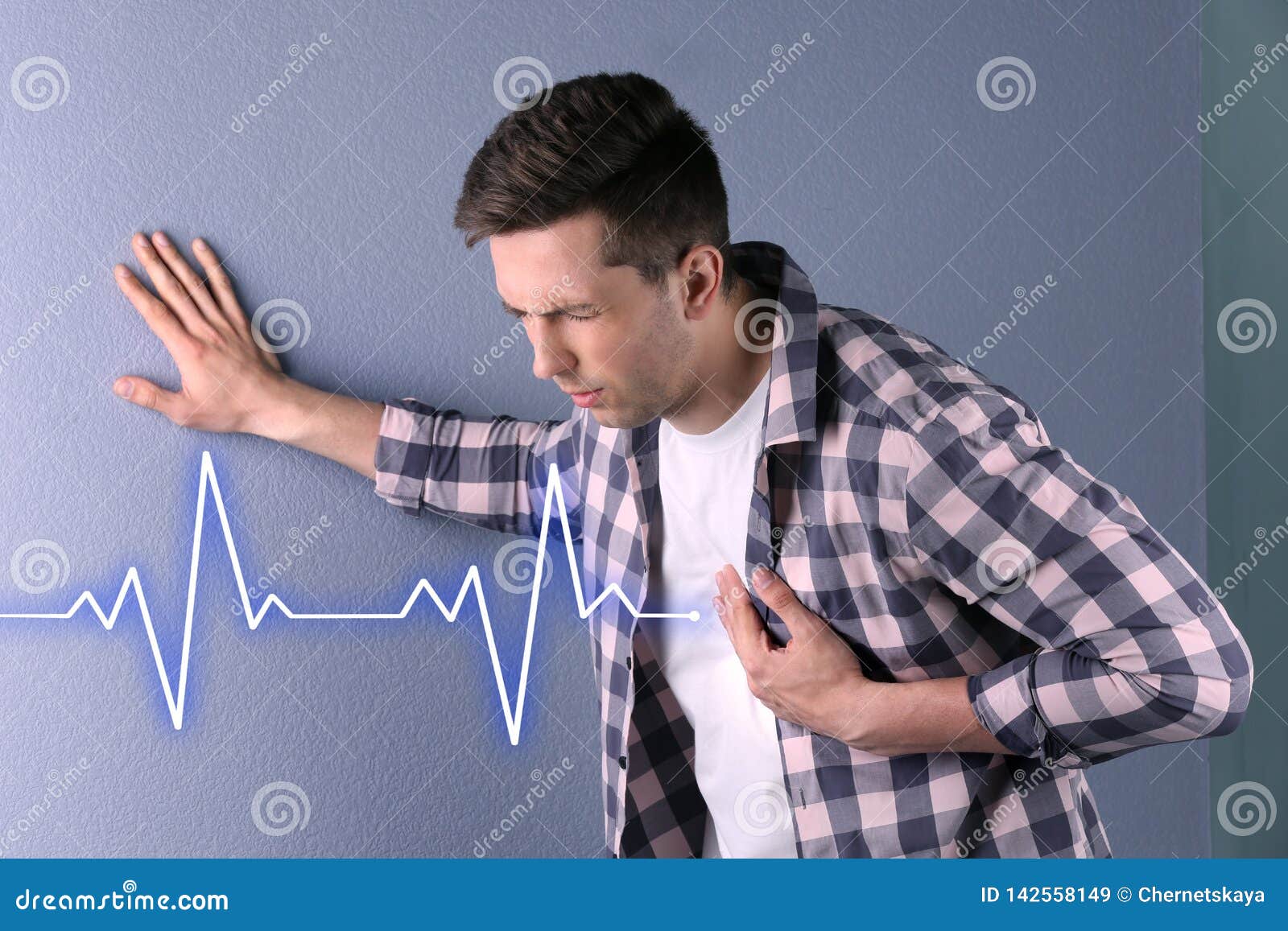 Young Man Having Heart Attack Stock Image - Image of myocardial, acute ...