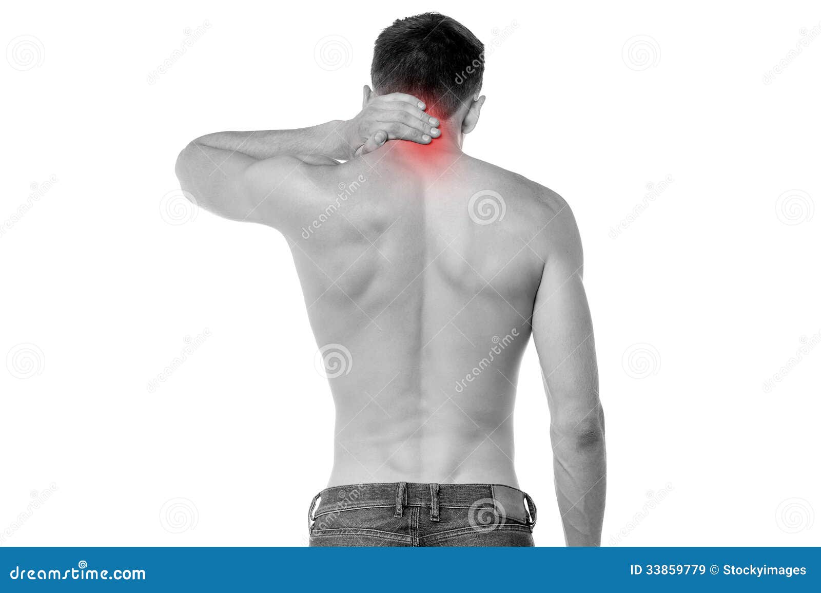 Young man having neck ache stock image. Image of hurt - 33859779
