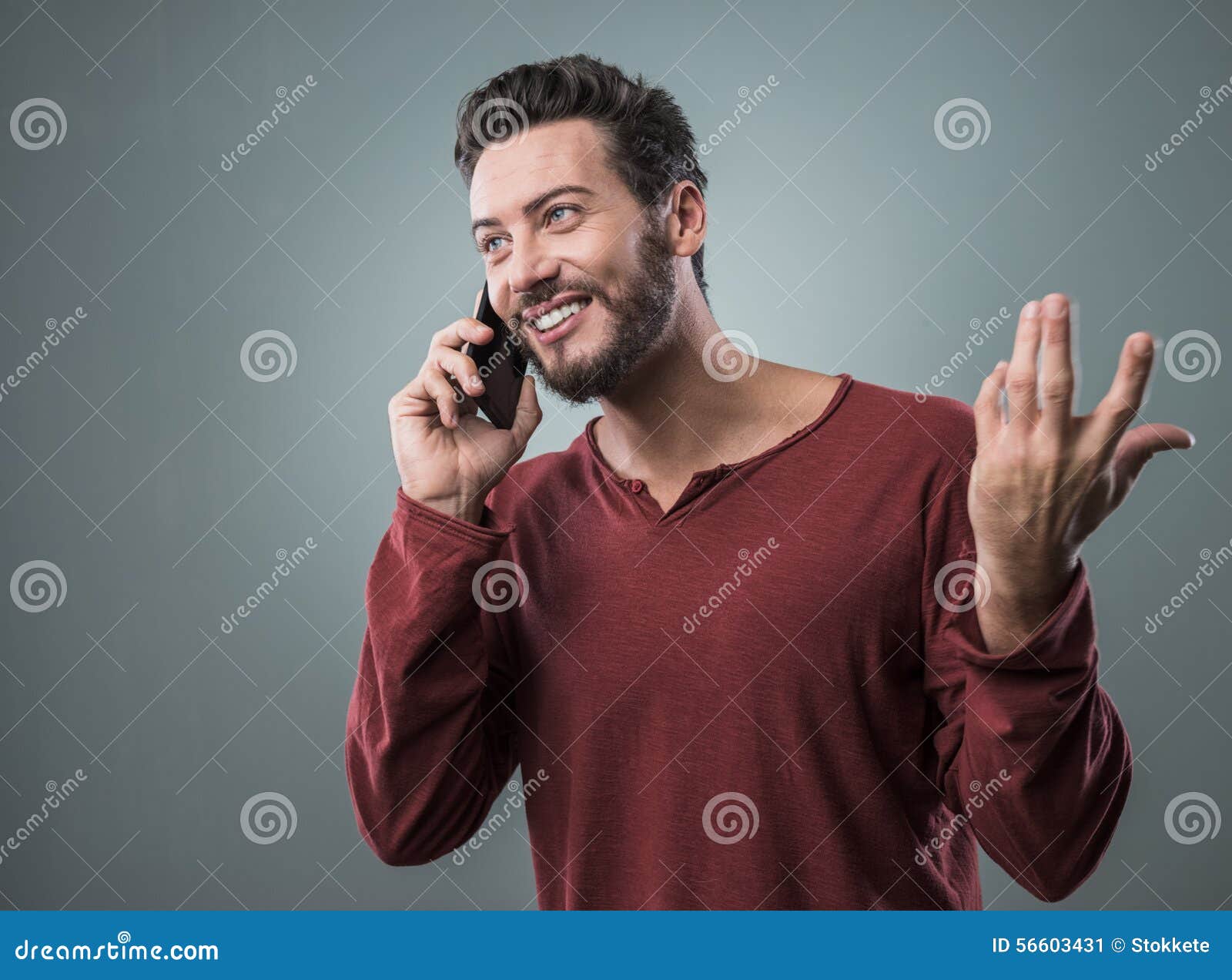 Young Man Having a Phone Call Stock Image - Image of talking ...