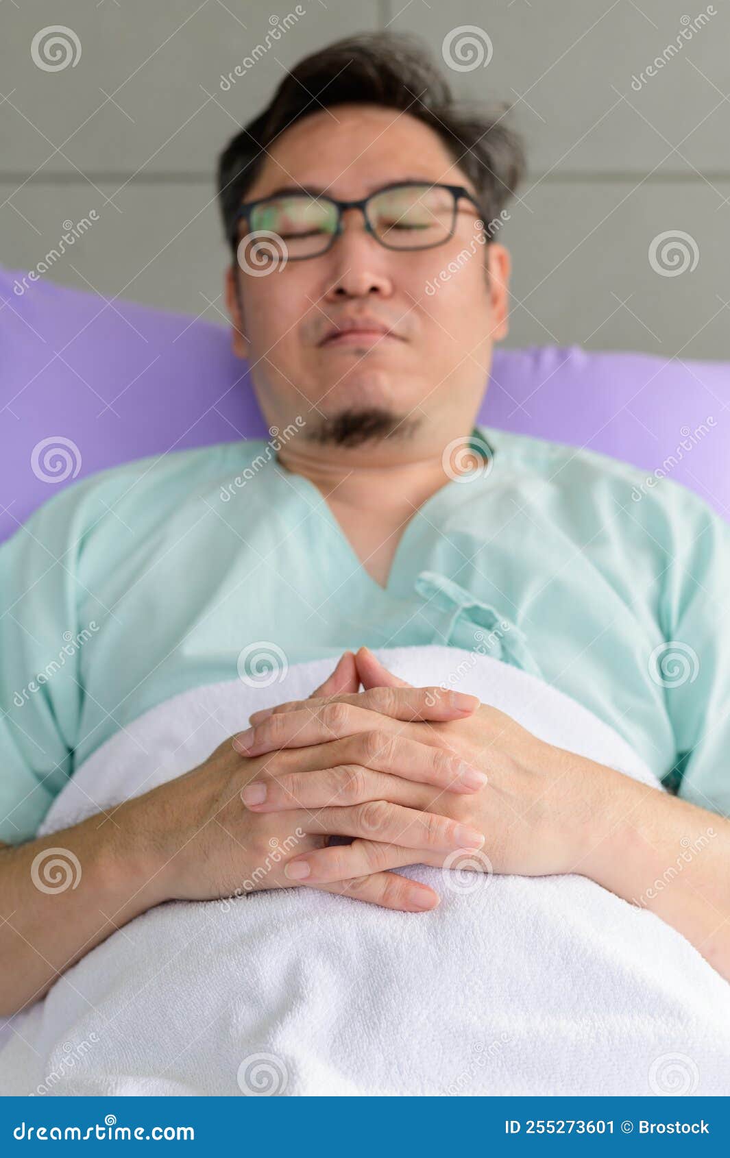 Young Man Having a Restful Sleep in a Hospital Bed Stock Image - Image ...