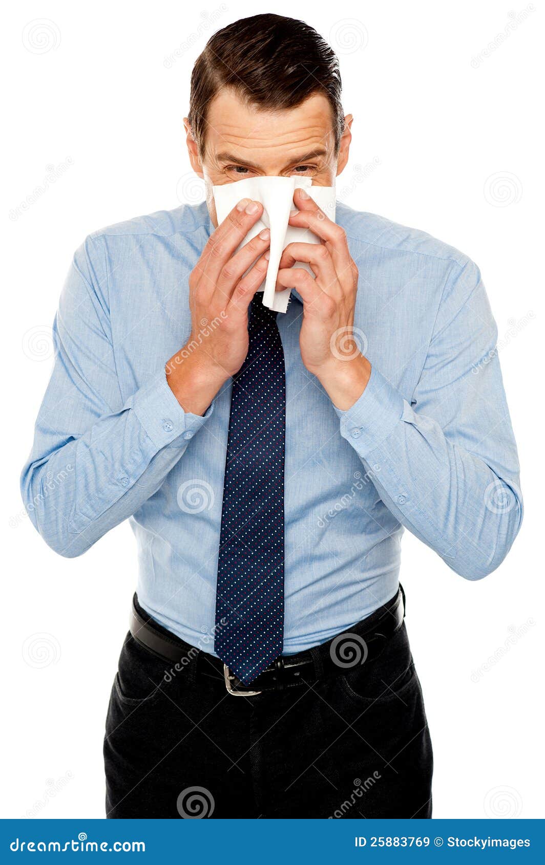 Young Man Having Severe Cold. Sneezing Stock Image - Image of ...