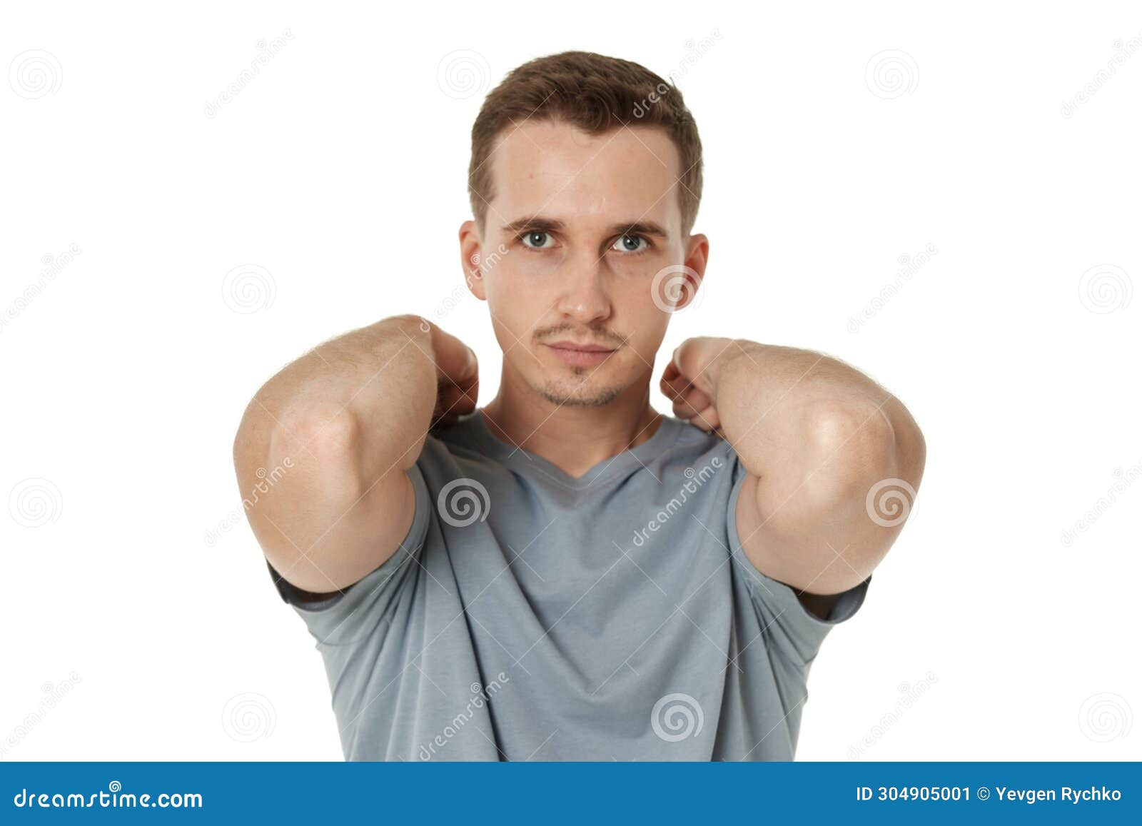 Young Man Having Two Arms Behind Head Stock Image - Image of body ...