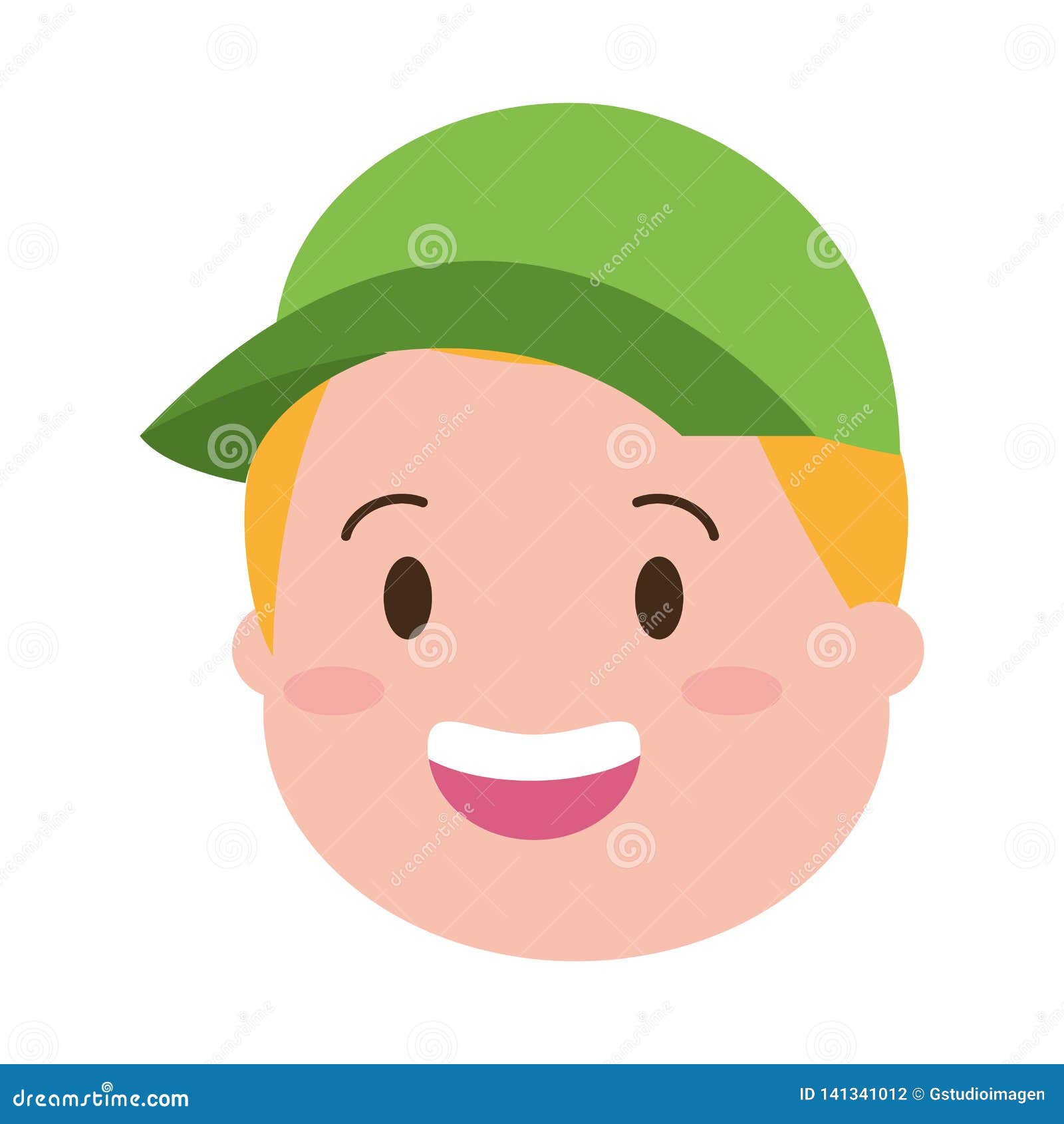 Young Man Head with Sport Cap Stock Vector - Illustration of sport ...