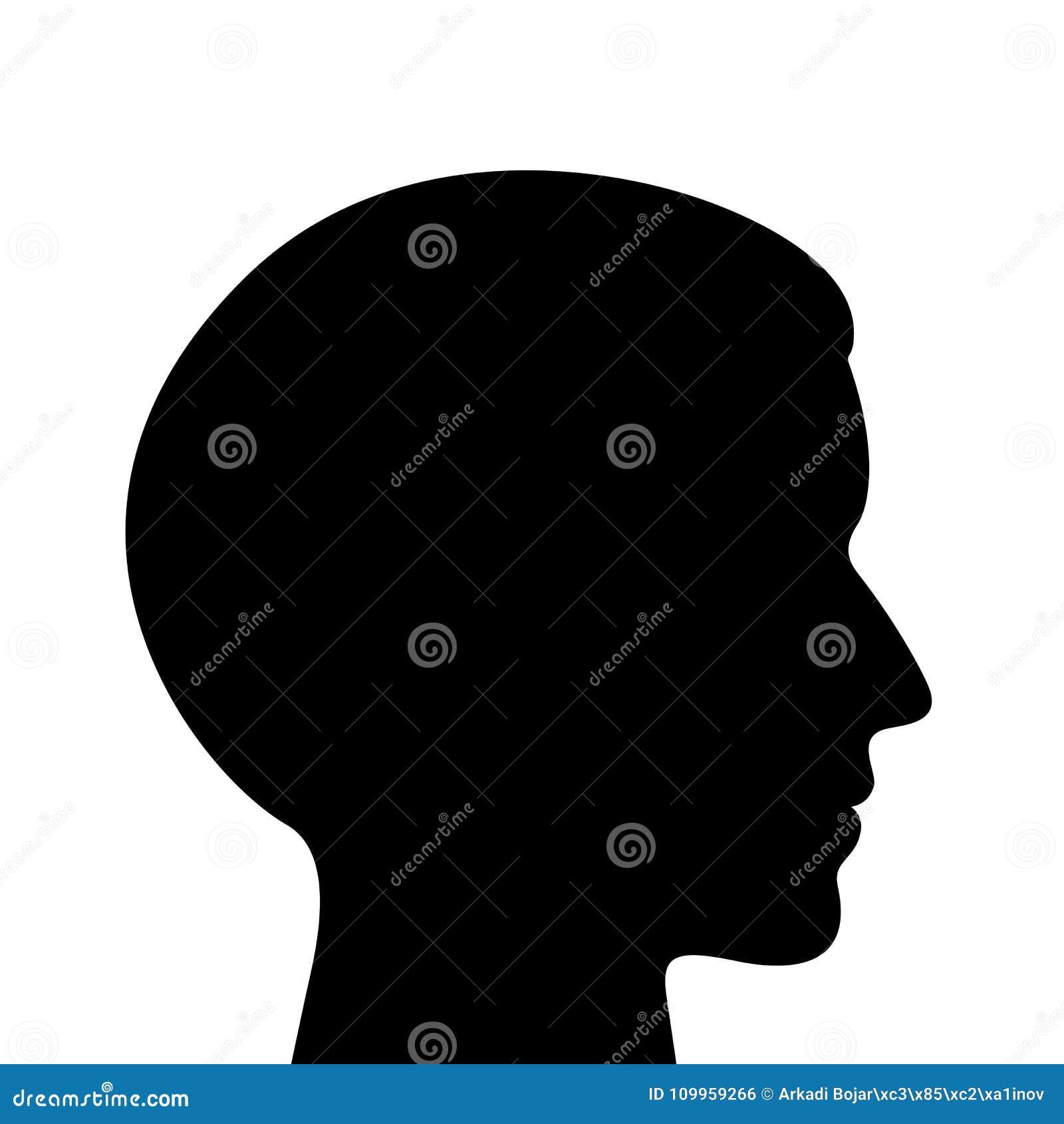 Man head vector silhouette stock vector. Illustration of contour ...