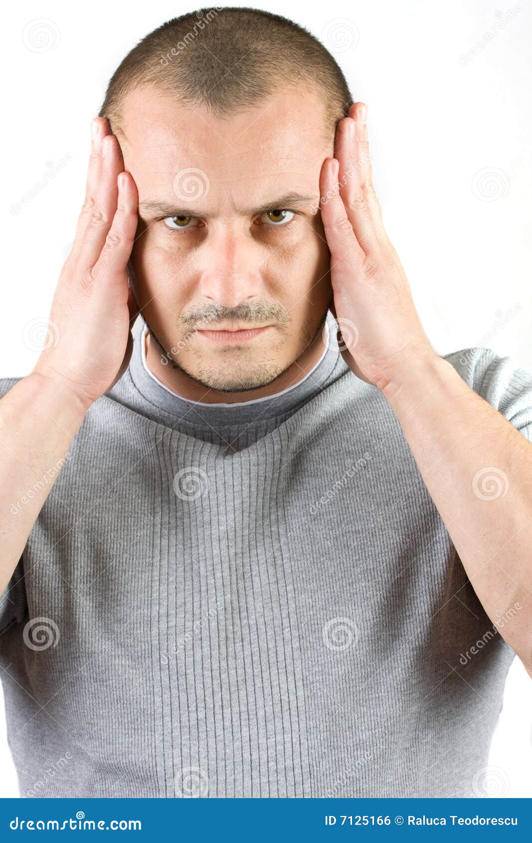 Young man with headache stock photo. Image of migraine - 7125166