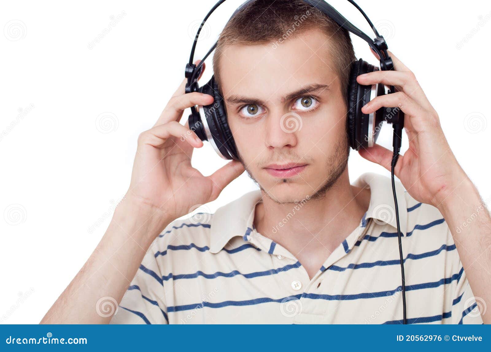Young man with headphone stock photo. Image of handsome - 20562976