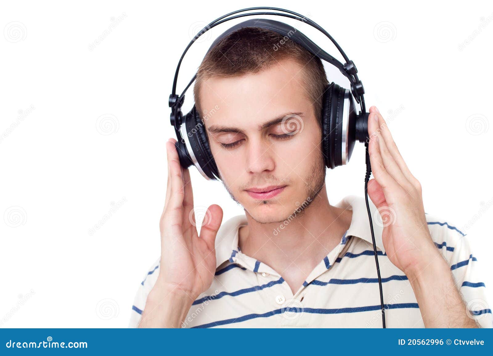 Young man with headphone stock photo. Image of adult - 20562996