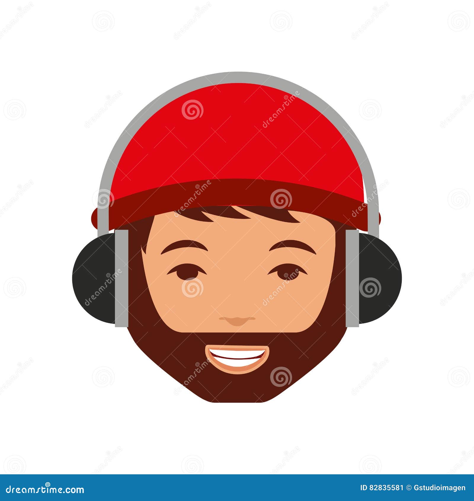 Young Man with Headset Character Stock Illustration - Illustration of ...