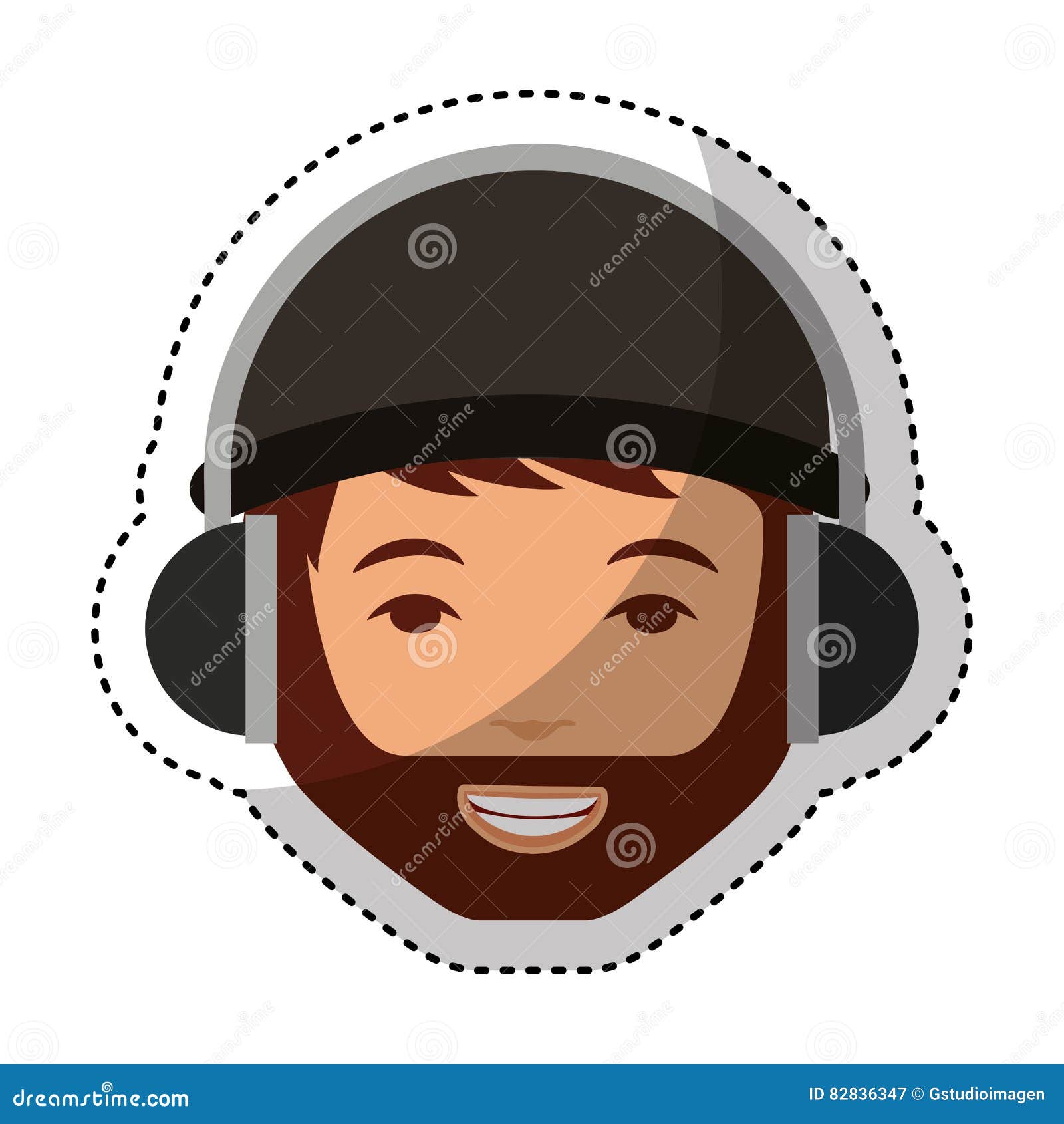 Young Man with Headset Character Stock Illustration - Illustration of ...