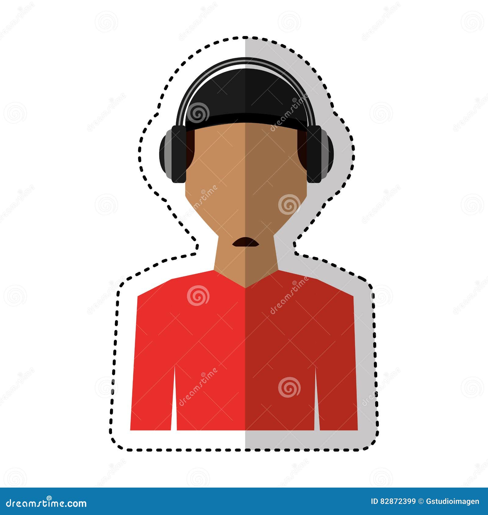 Young Man with Headset Character Stock Illustration - Illustration of ...