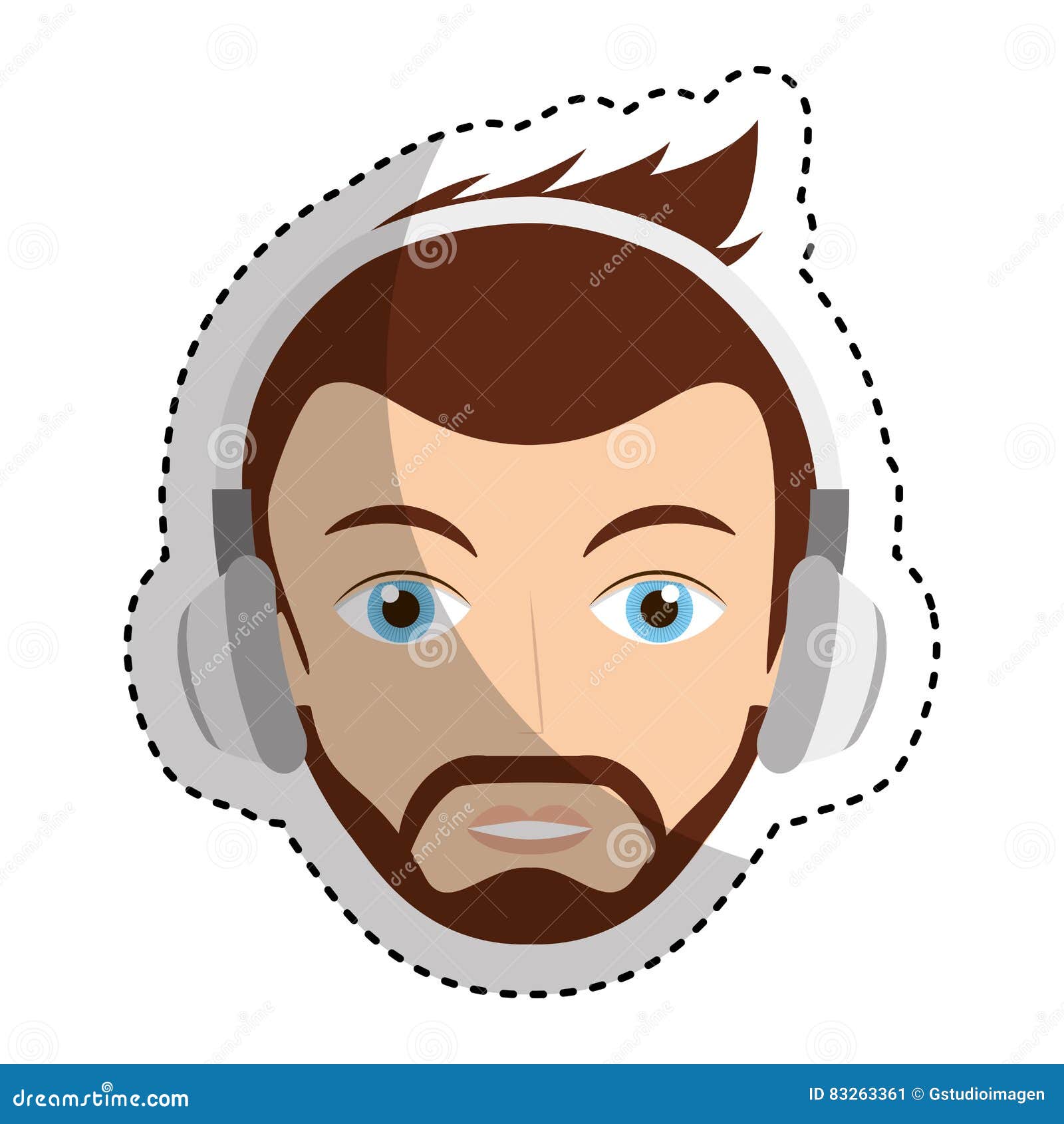 Young Man with Headset Character Stock Illustration - Illustration of ...
