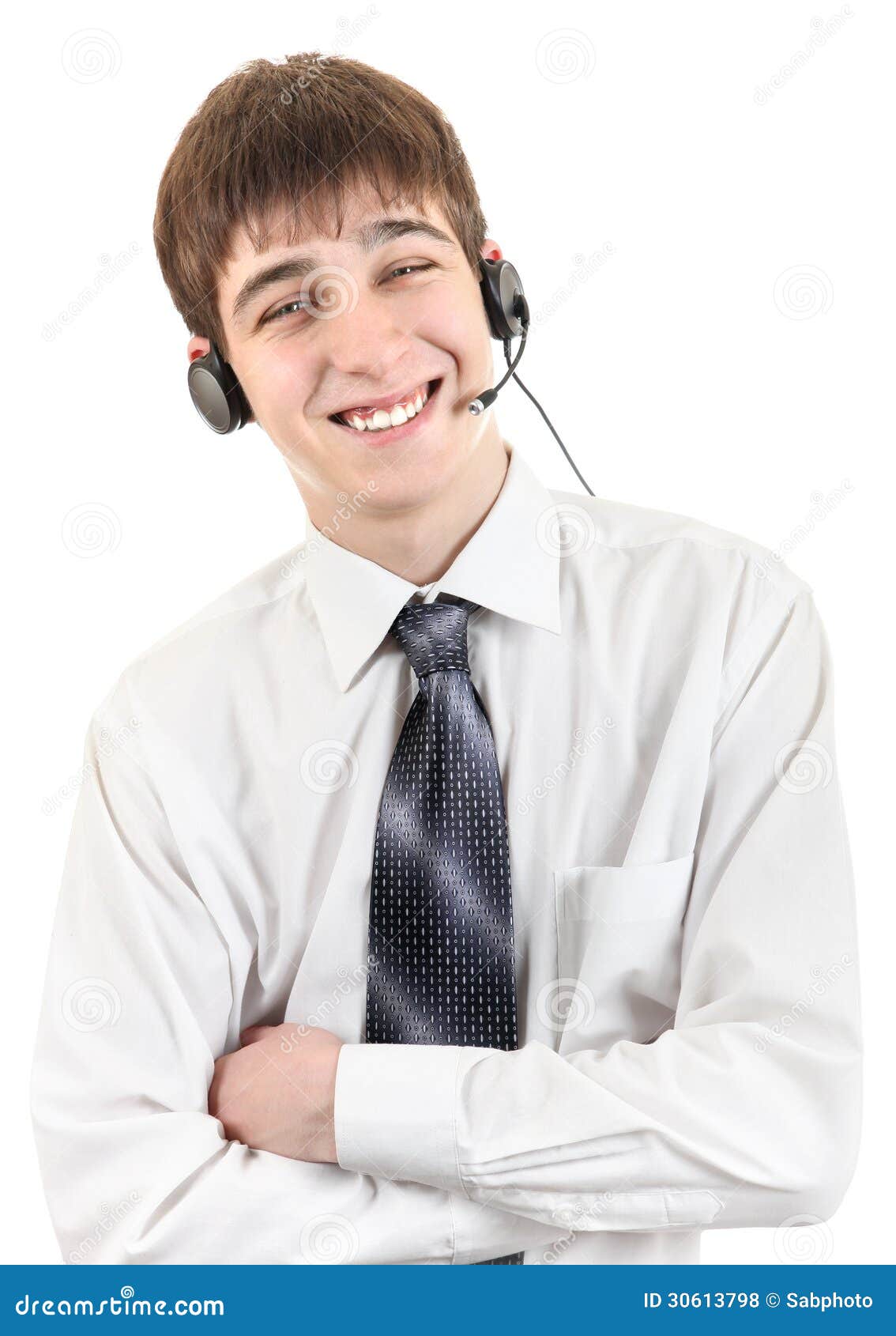 Young Man with Headset stock photo. Image of beautiful - 30613798